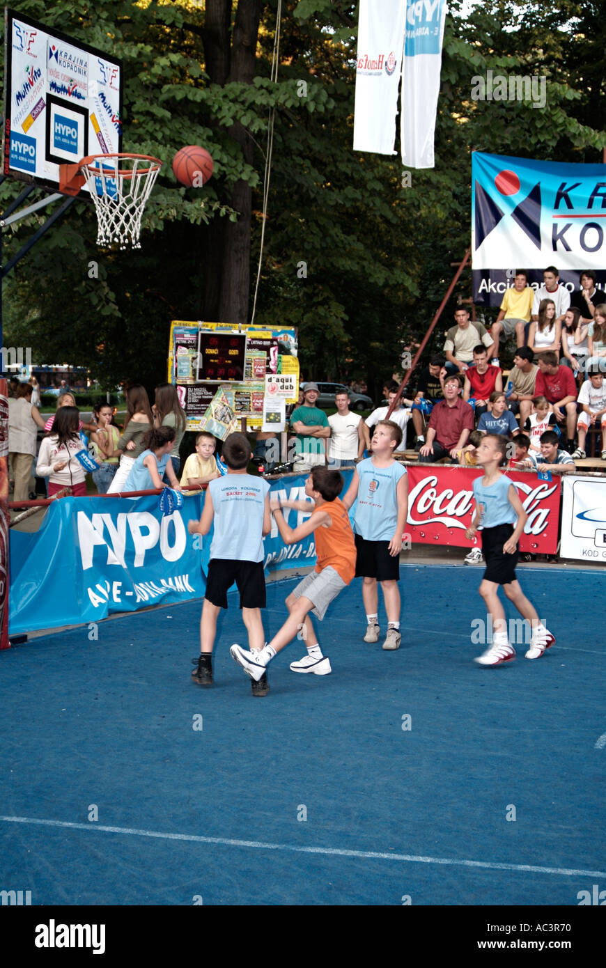 Children Competing in a Streetball Basketball Competition Stock Photo ...