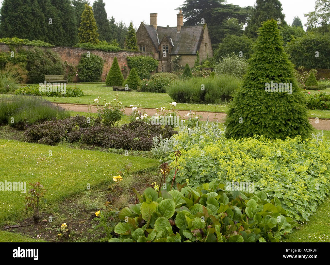 A cottage and the gardens at Newstead Abbey in Nottinghamshire Stock ...