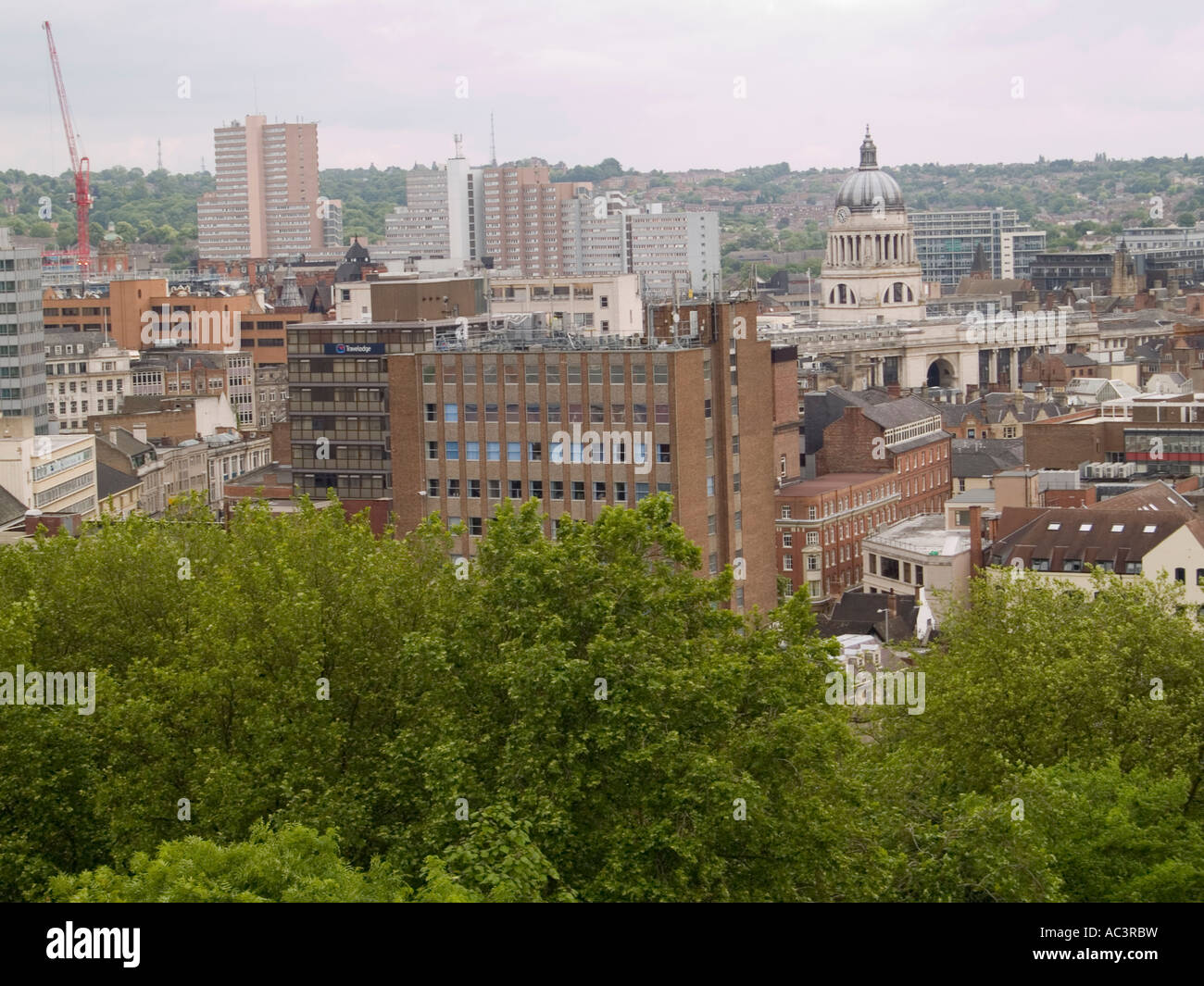 A view of Nottingham City Centre from the roof of Nottingham Castle ...