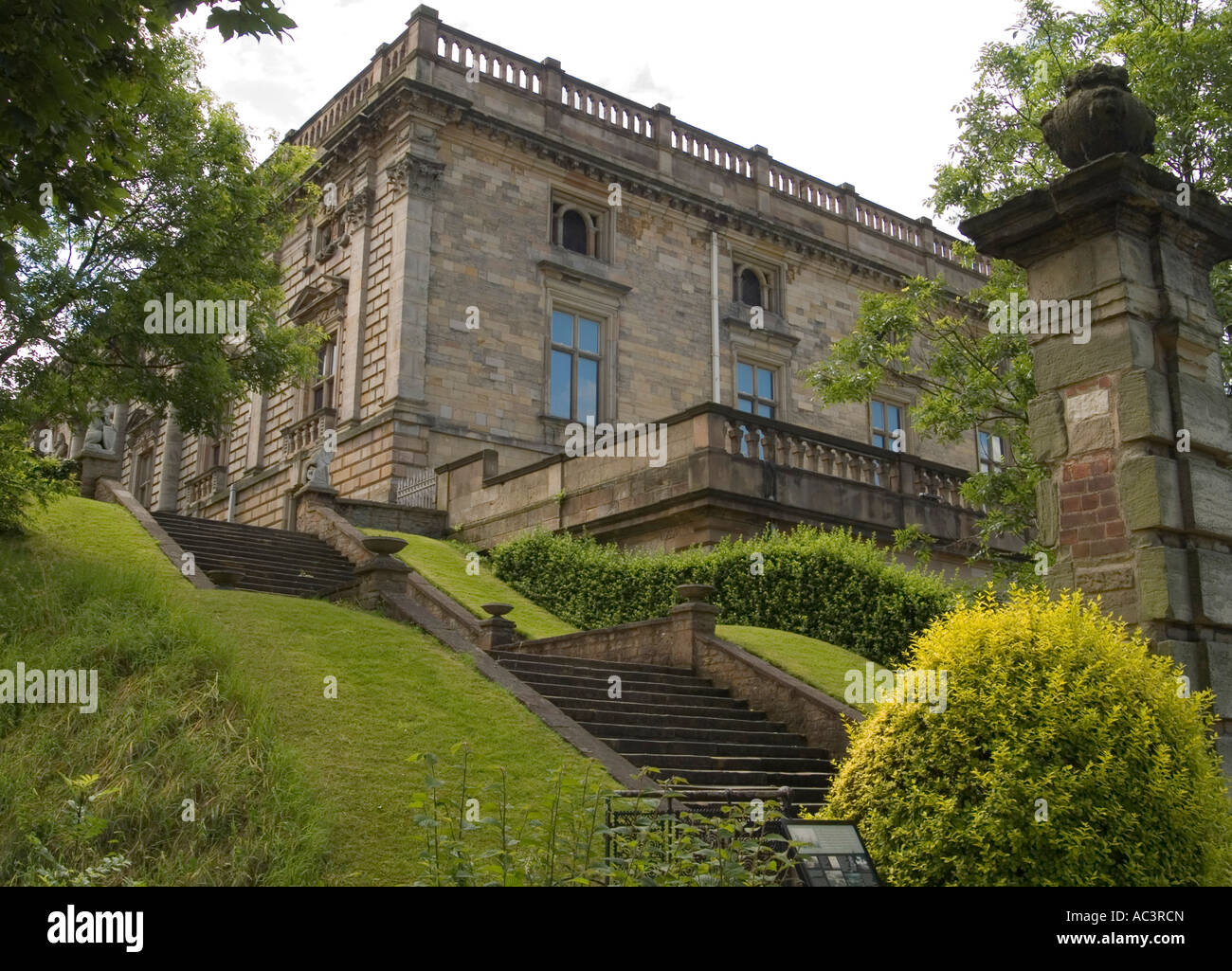 A view of Nottingham Castle from the gardens below, Nottinghamshire UK ...