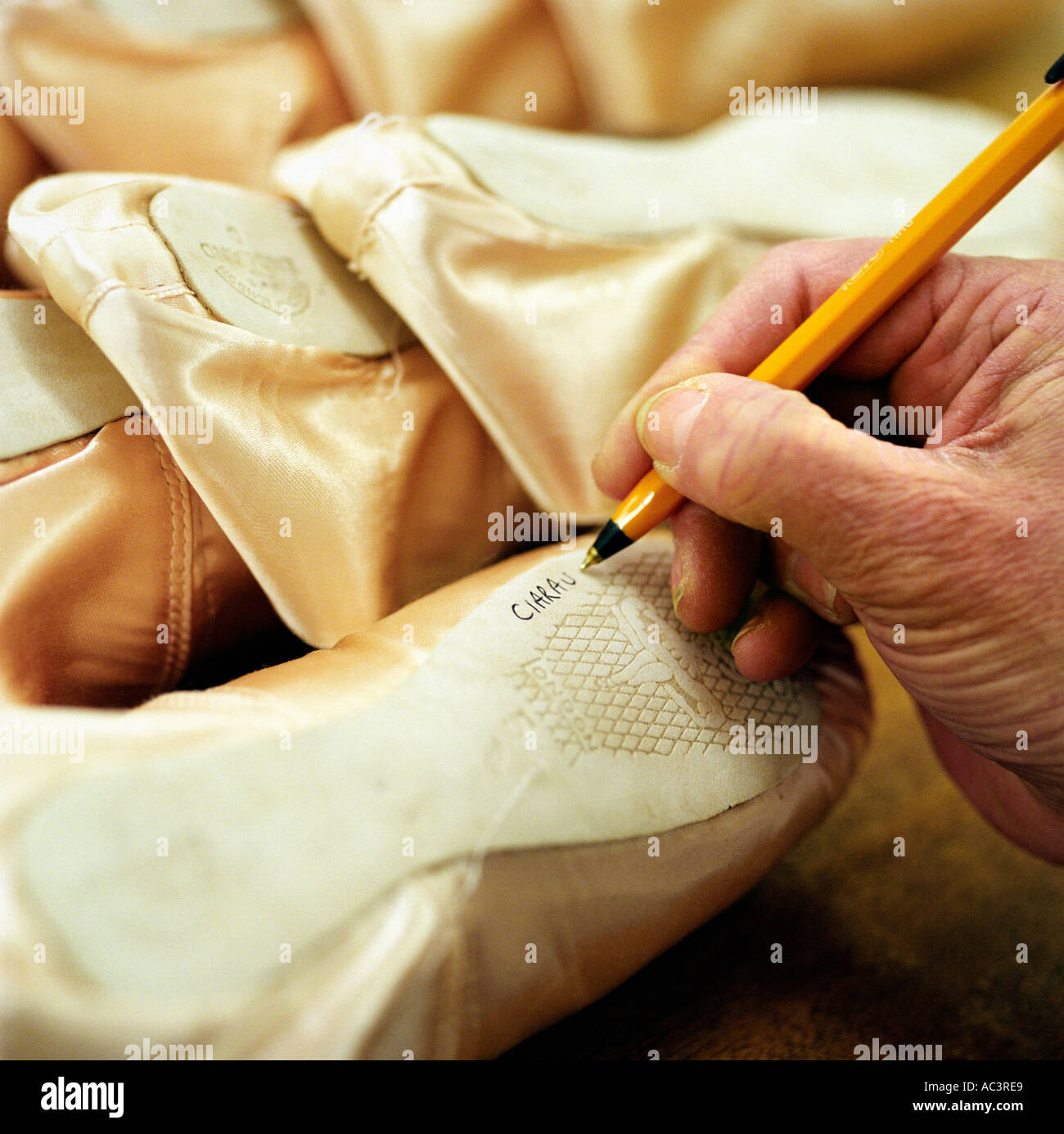 ballet shoe production at the Freed factory London Stock Photo - Alamy