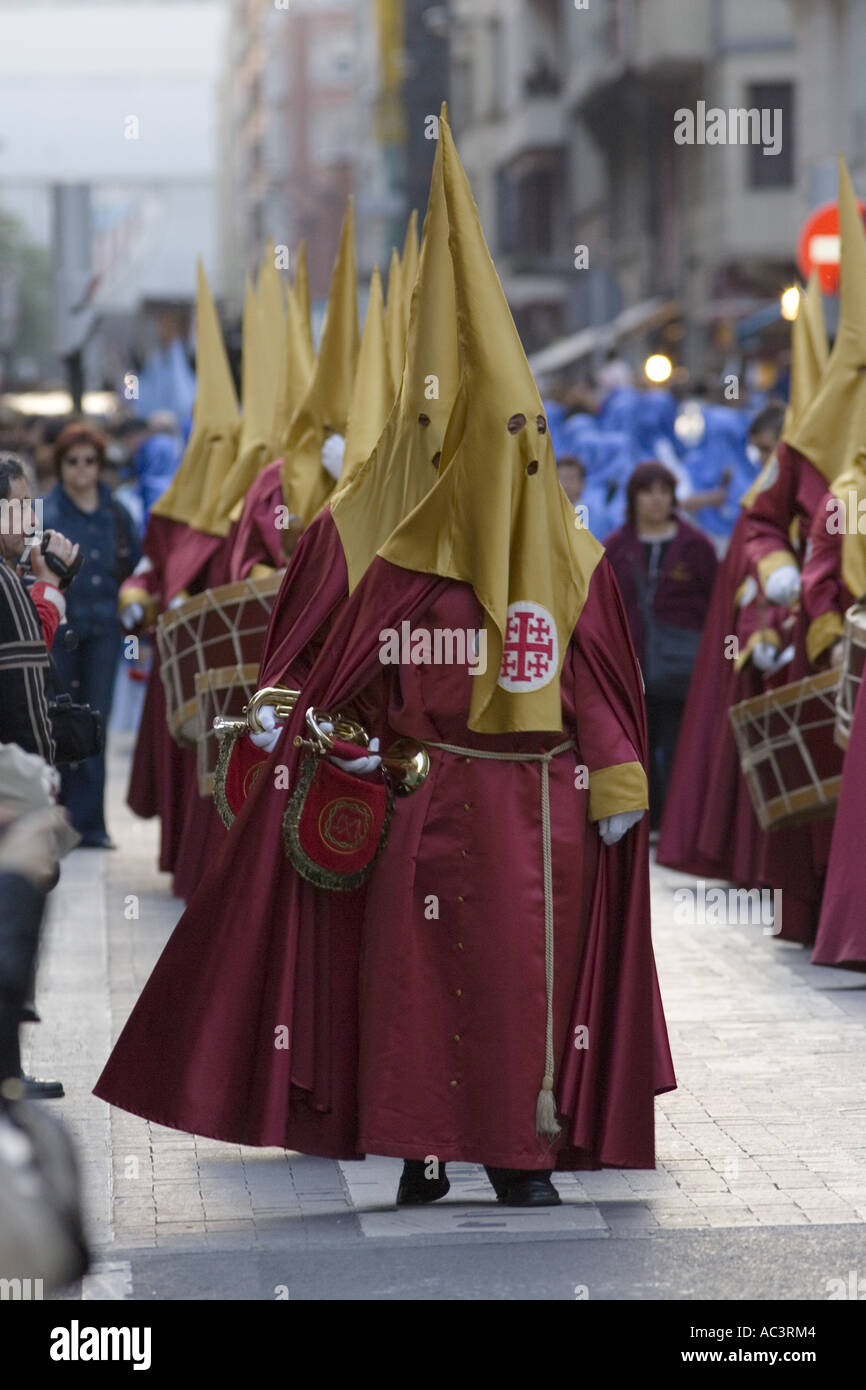 Easter religious procession during Semana Santa (Holy Week), near Plaza ...