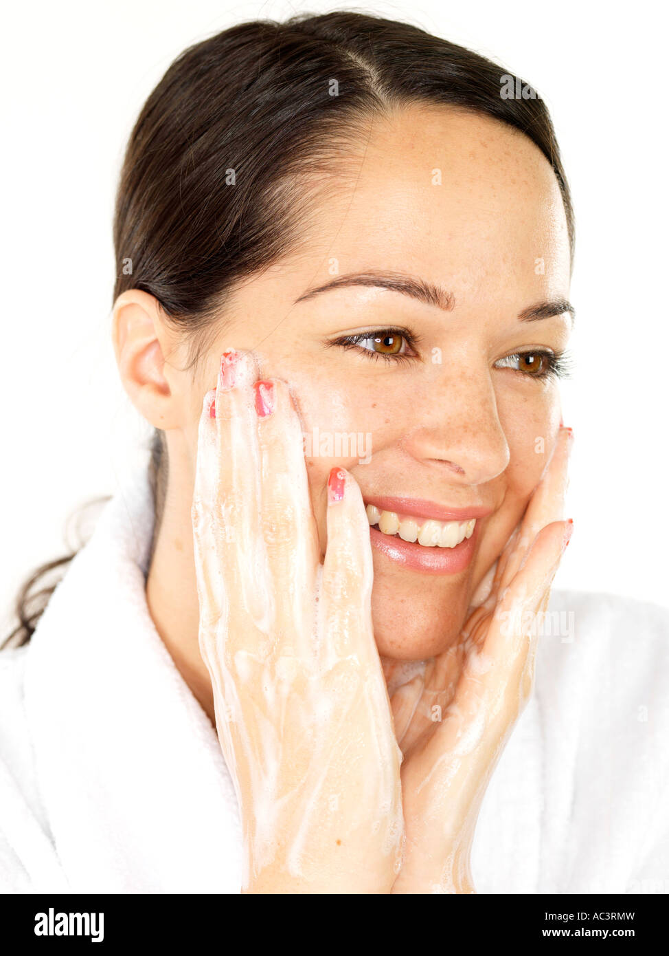 Young Woman Washing Face Model Released Stock Photo - Alamy