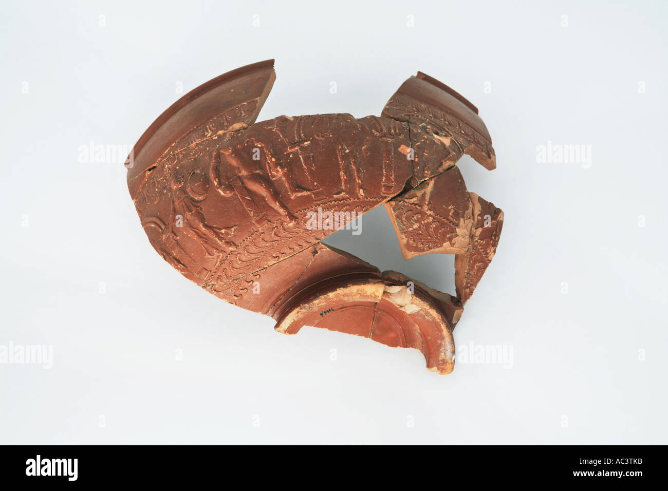 Part of a Roman Samian Bowl dated from AD100 to 120 decorated with ...