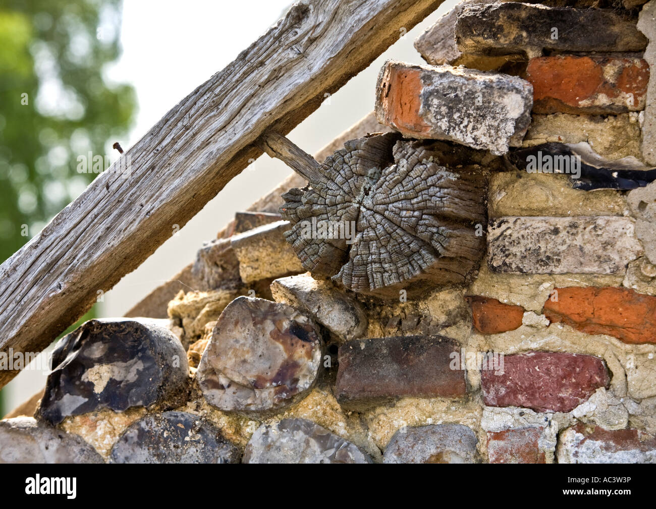 Medieval pitched timber and stone roof detail on french house in france ...
