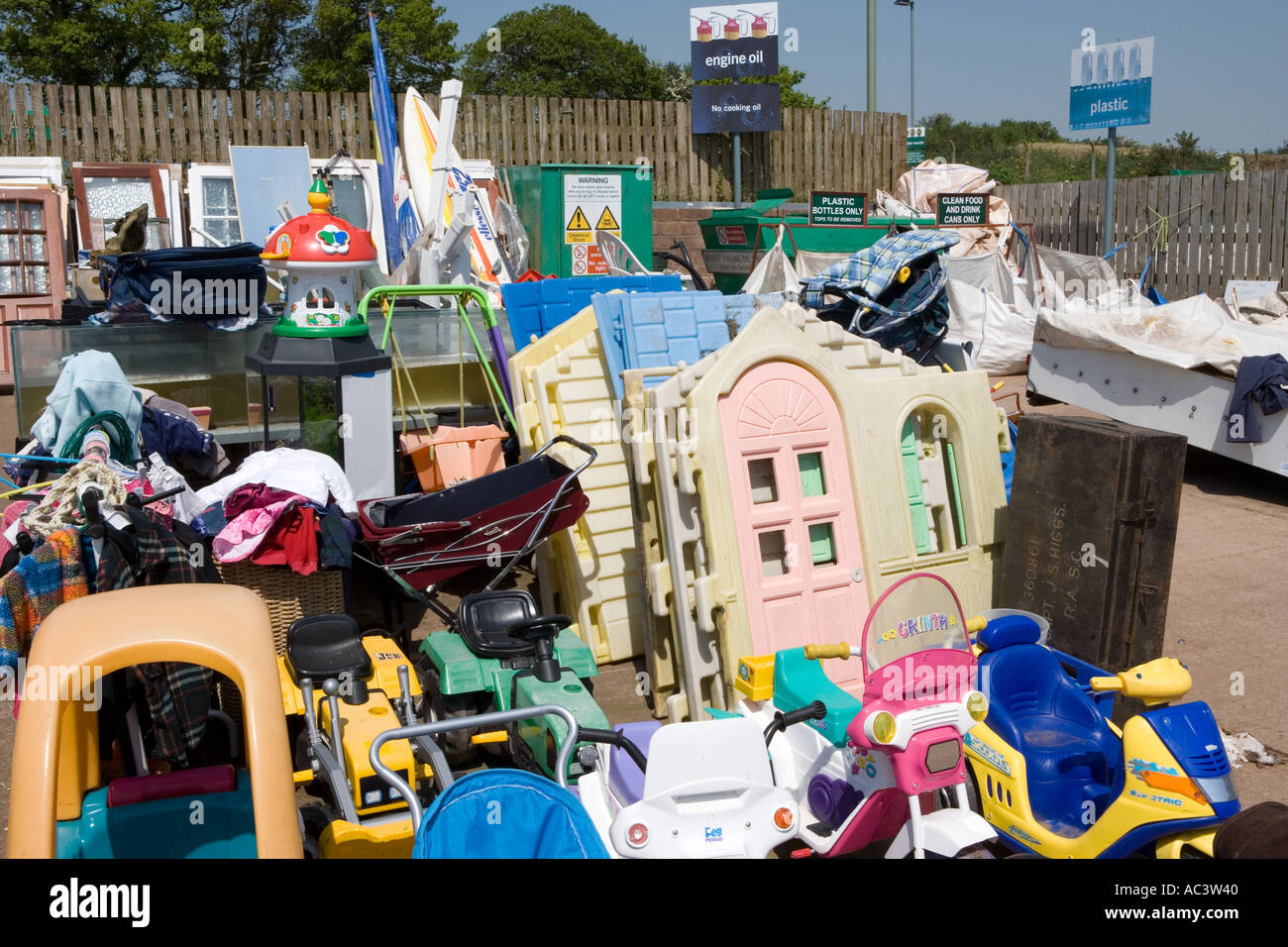 Recycling centre in Devon England Stock Photo - Alamy