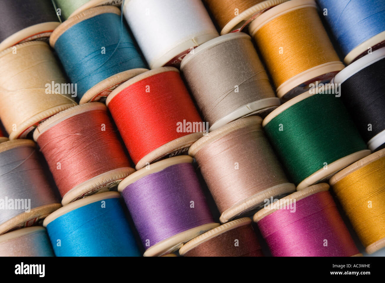 reels of coloured cotton Stock Photo - Alamy