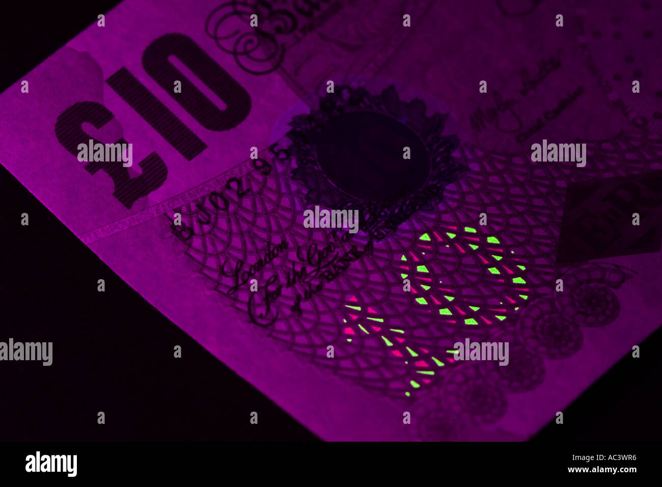 Money security uv hi-res stock photography and images - Alamy