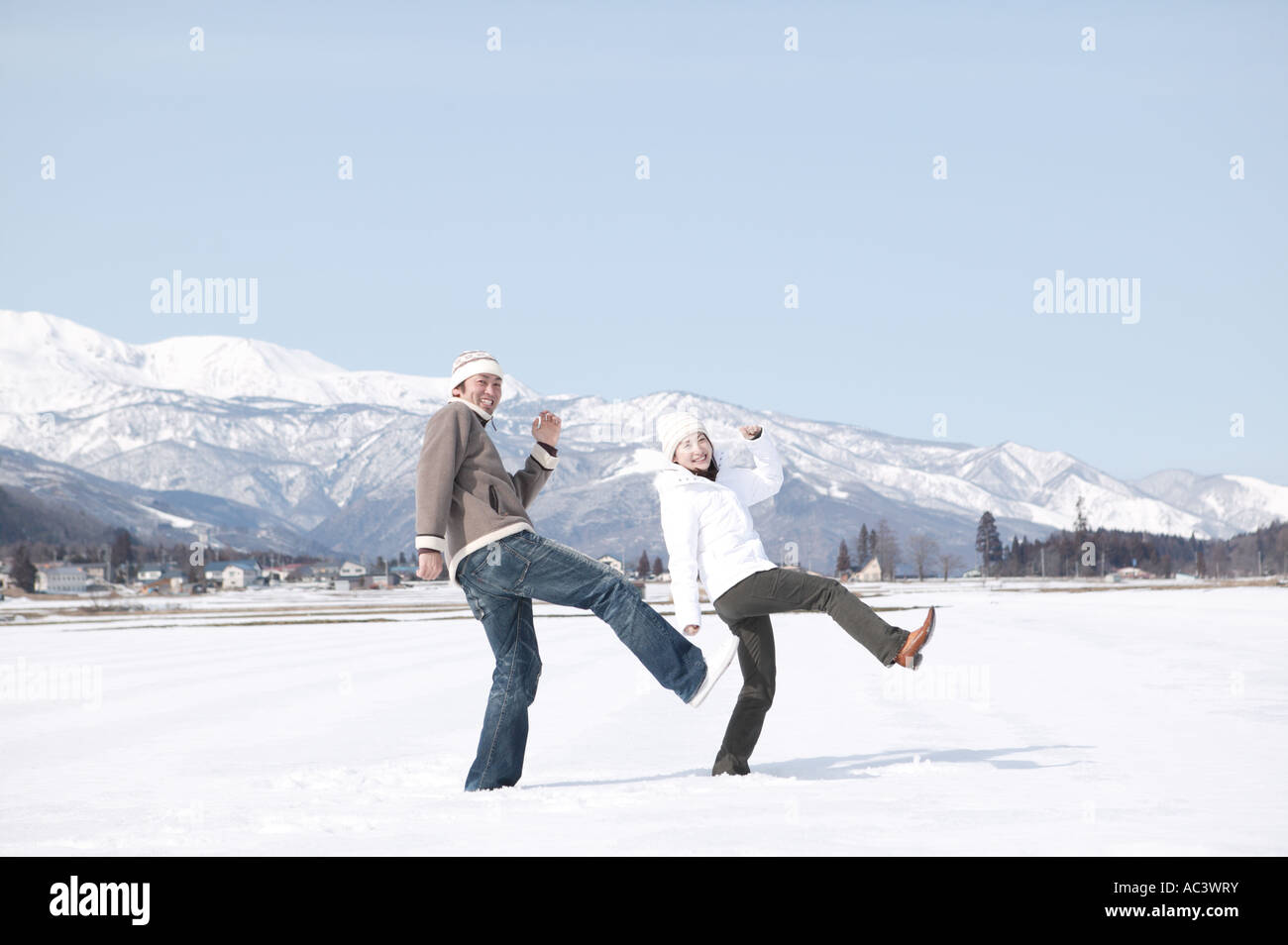 Japanese man standing in snow hi-res stock photography and images - Alamy