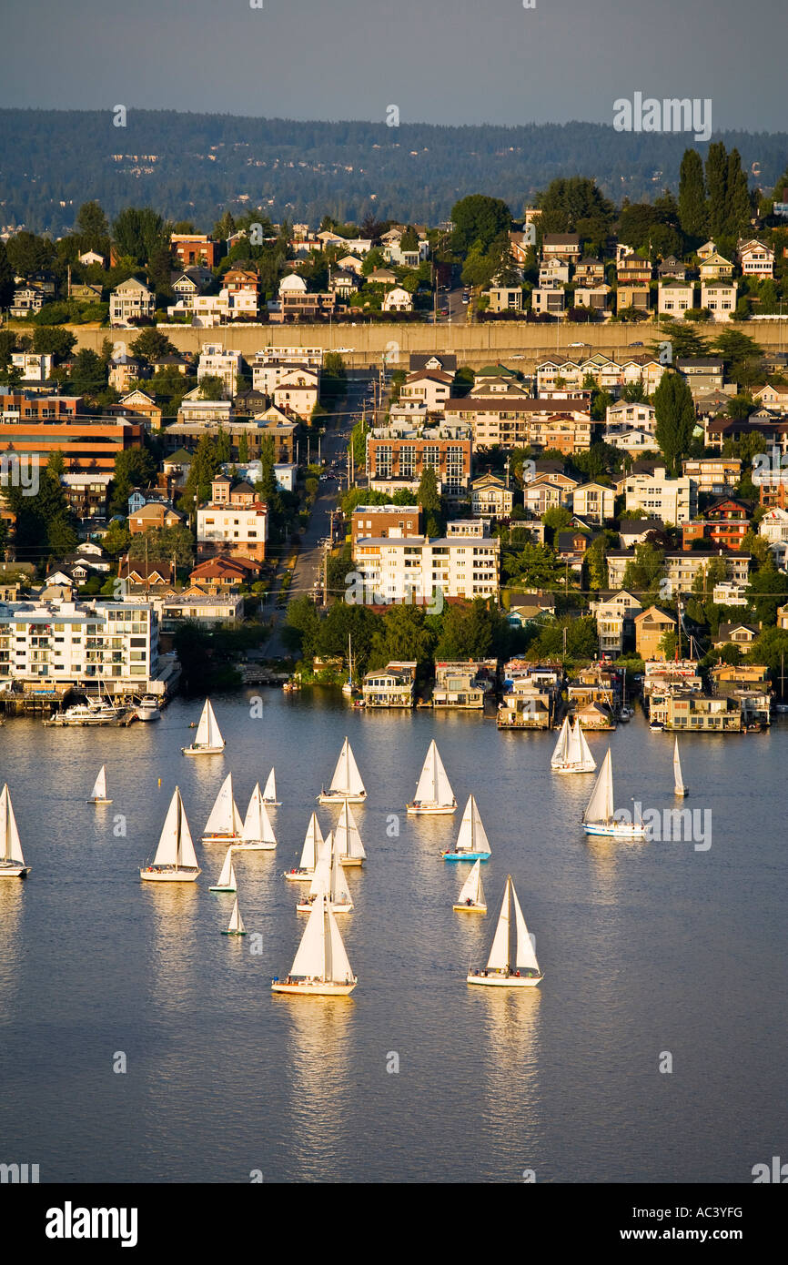 Duck Dodge sailing race on Lake Union Seattle Washington Stock Photo ...