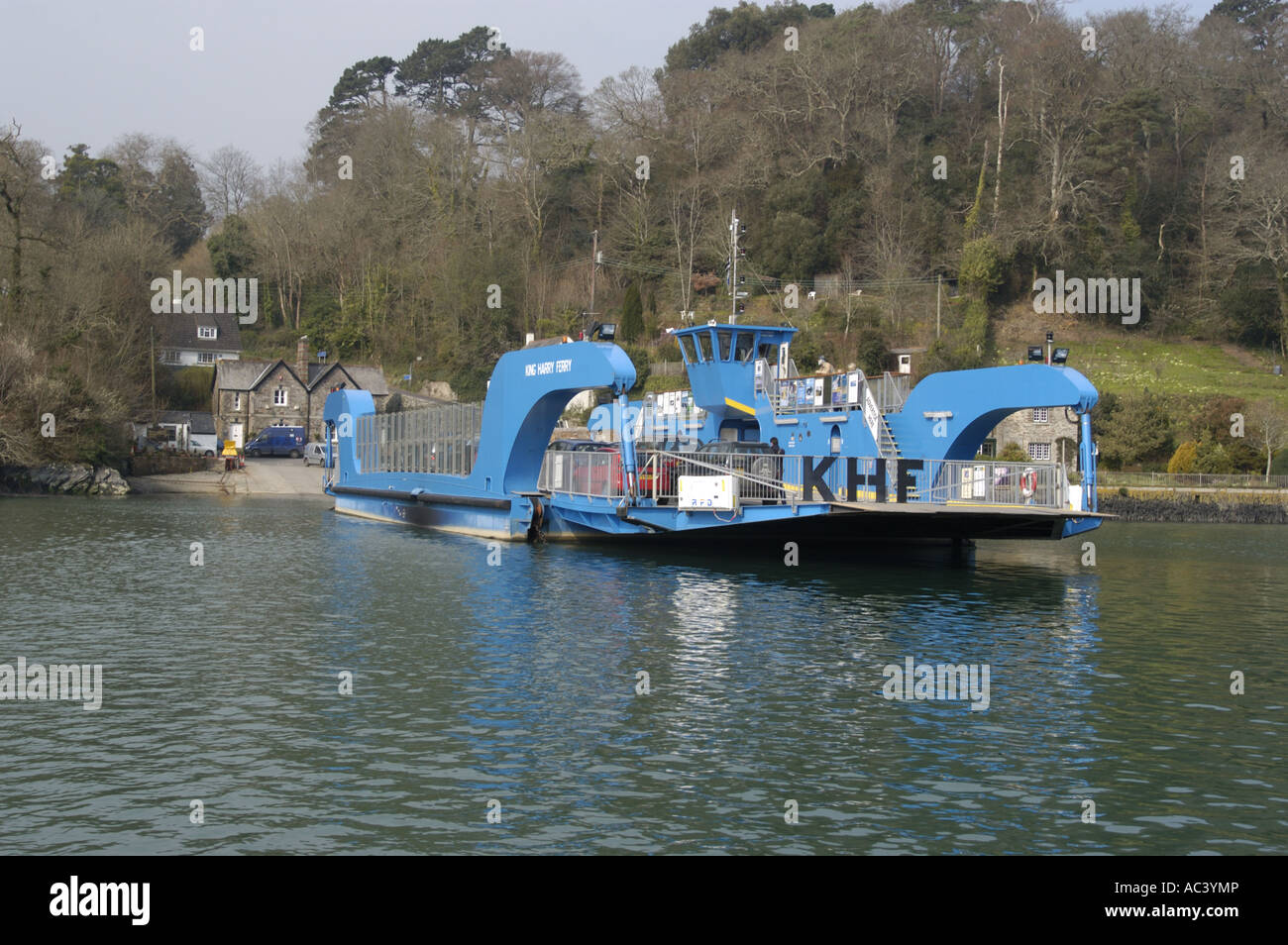 King Harry Ferry on the Fal estuary Cornwall England Stock Photo - Alamy