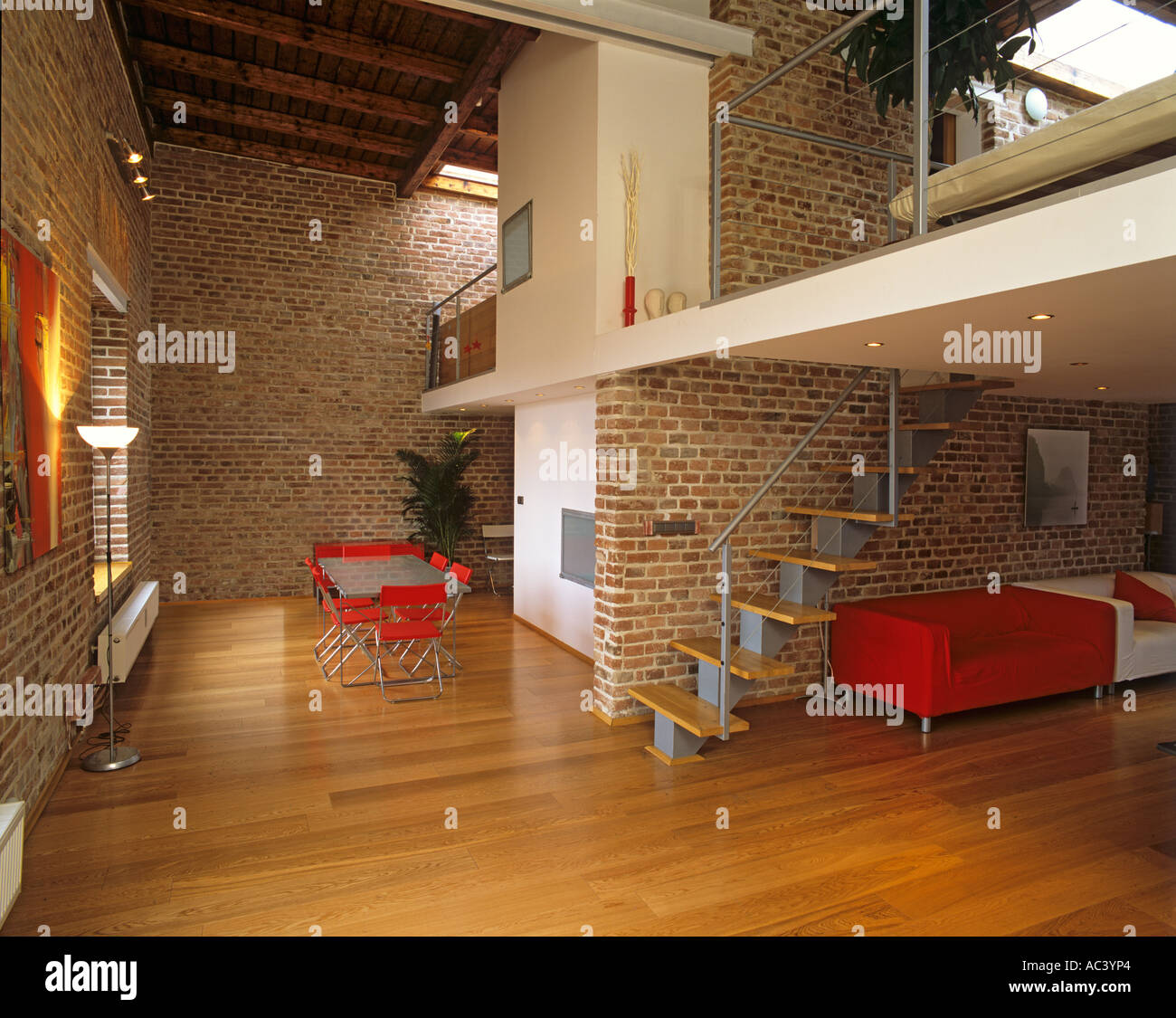 Living room in loft flat Stock Photo - Alamy