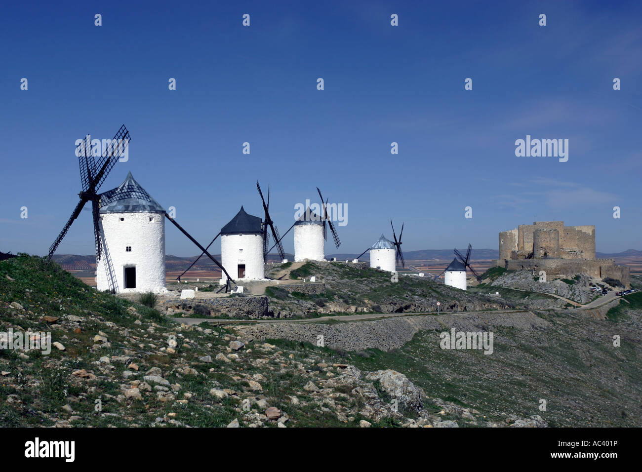Windmills in Consuegra, Spain Stock Photo - Alamy