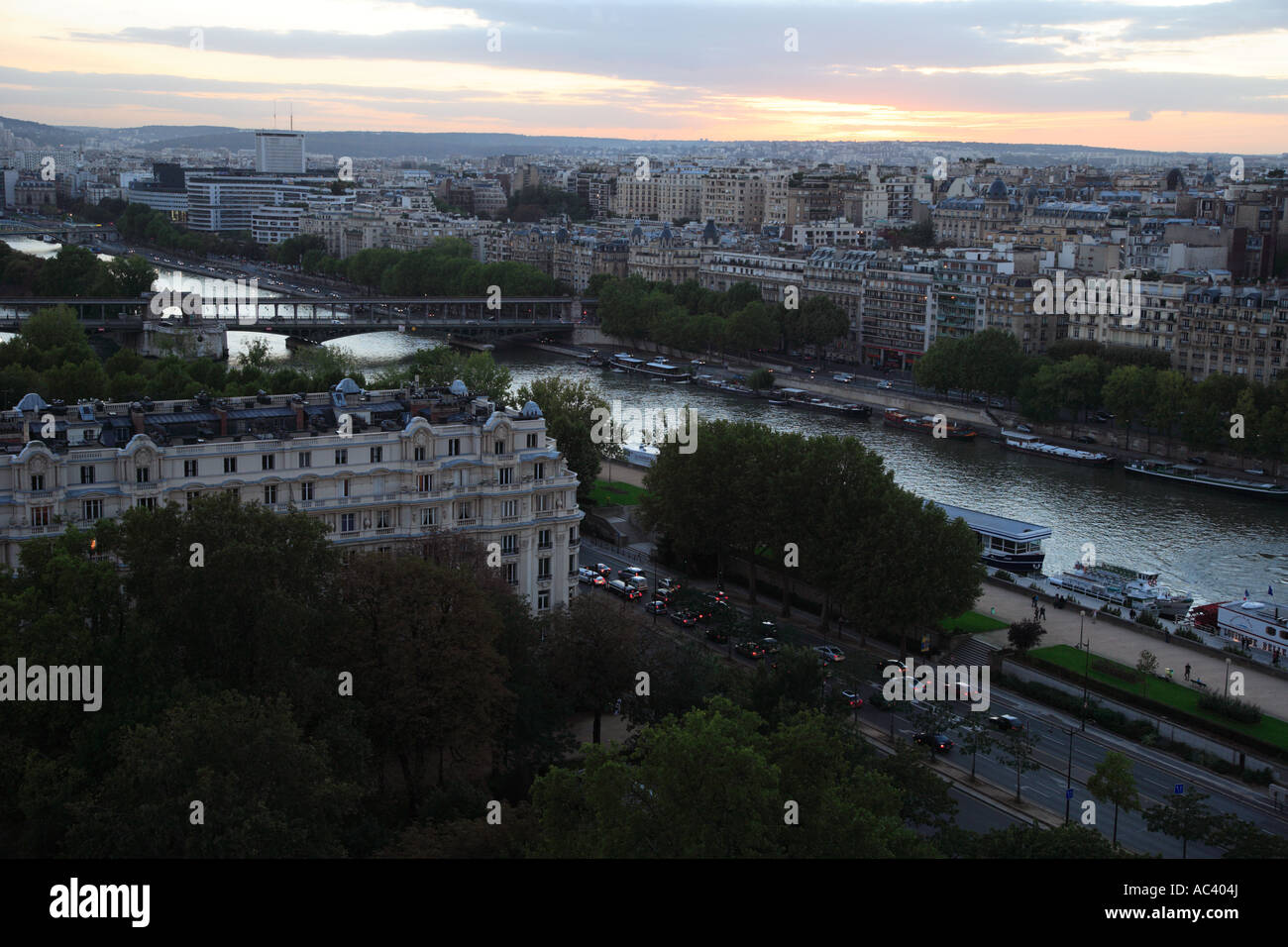 Sunset over the river Seine in Paris France Stock Photo - Alamy