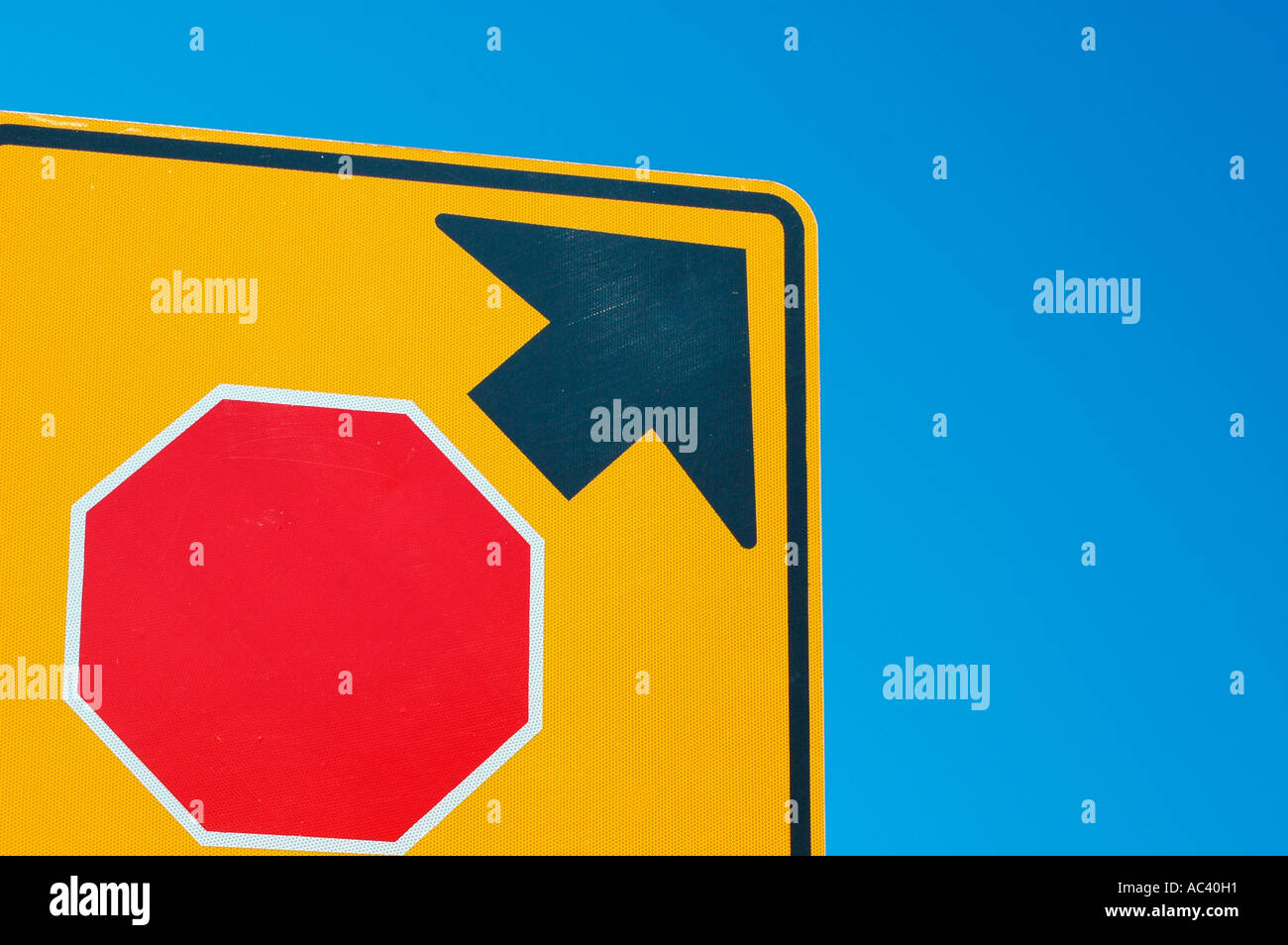 Stop sign ahead sign with red symbol and no word Stock Photo - Alamy