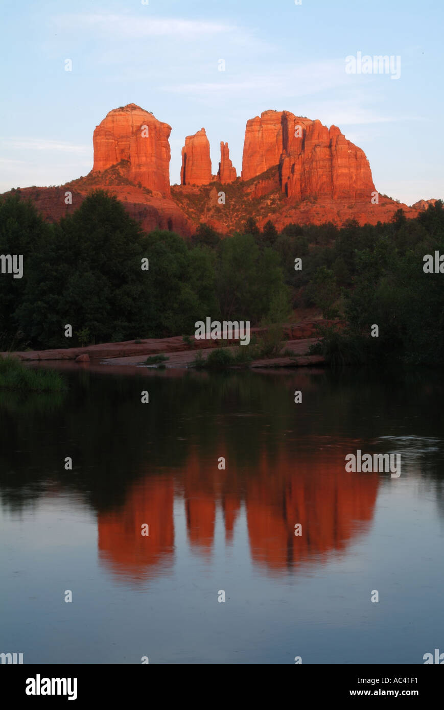 Cathedral Rock at Sunset Stock Photo - Alamy