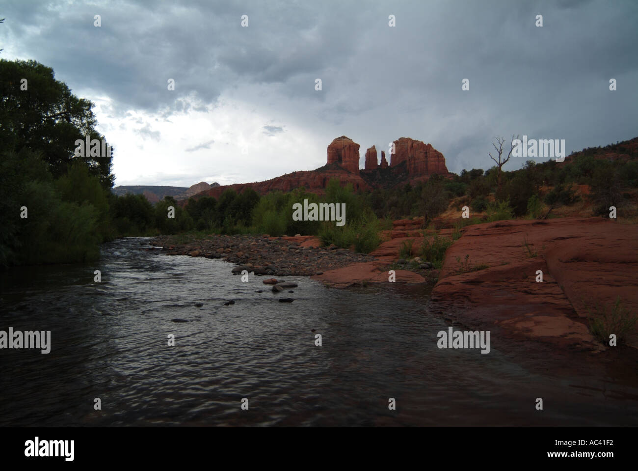 Sedona arizona cathedral rock sunset reflection hi-res stock ...