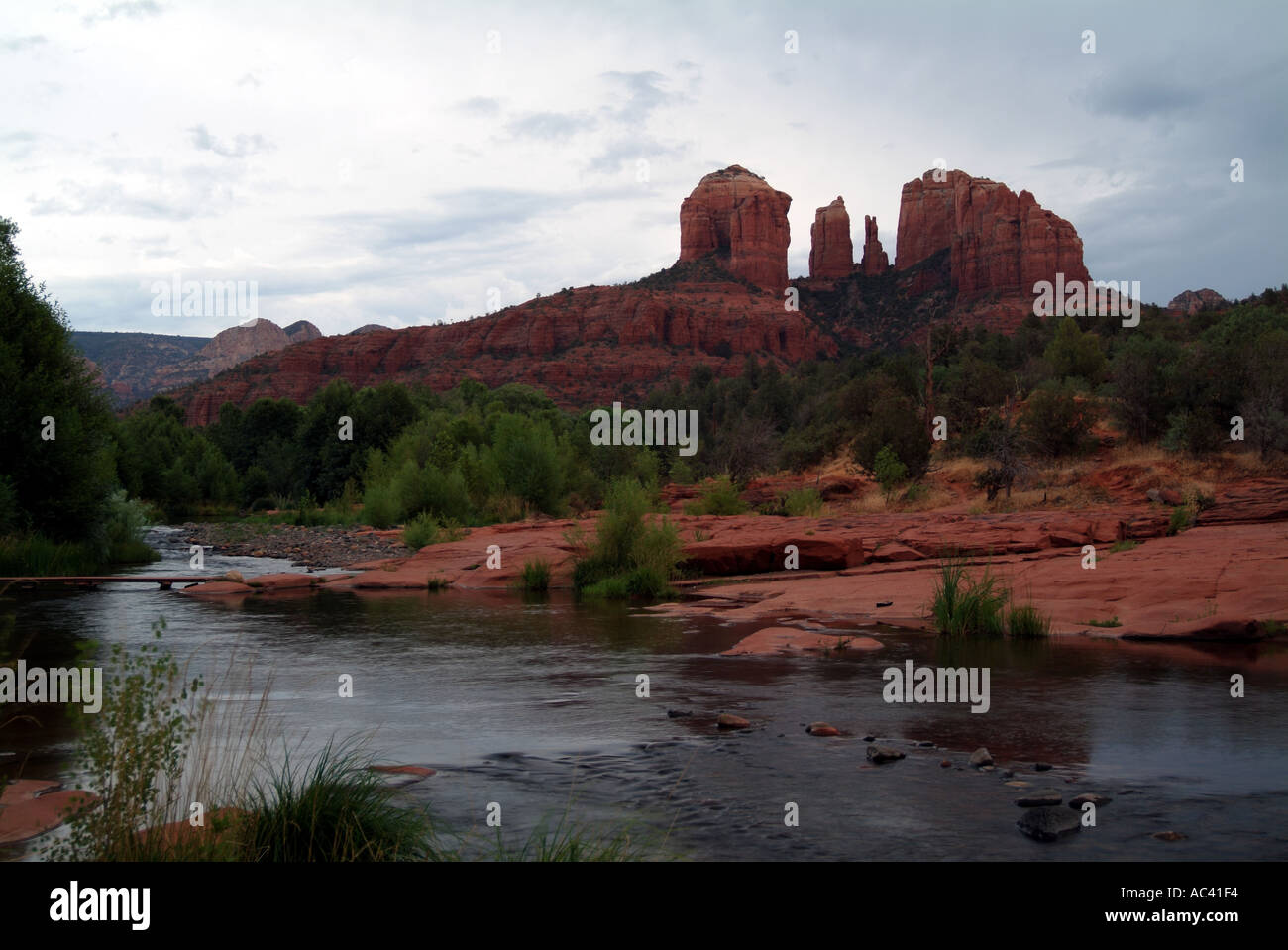 Sedona arizona cathedral rock sunset reflection hi-res stock ...