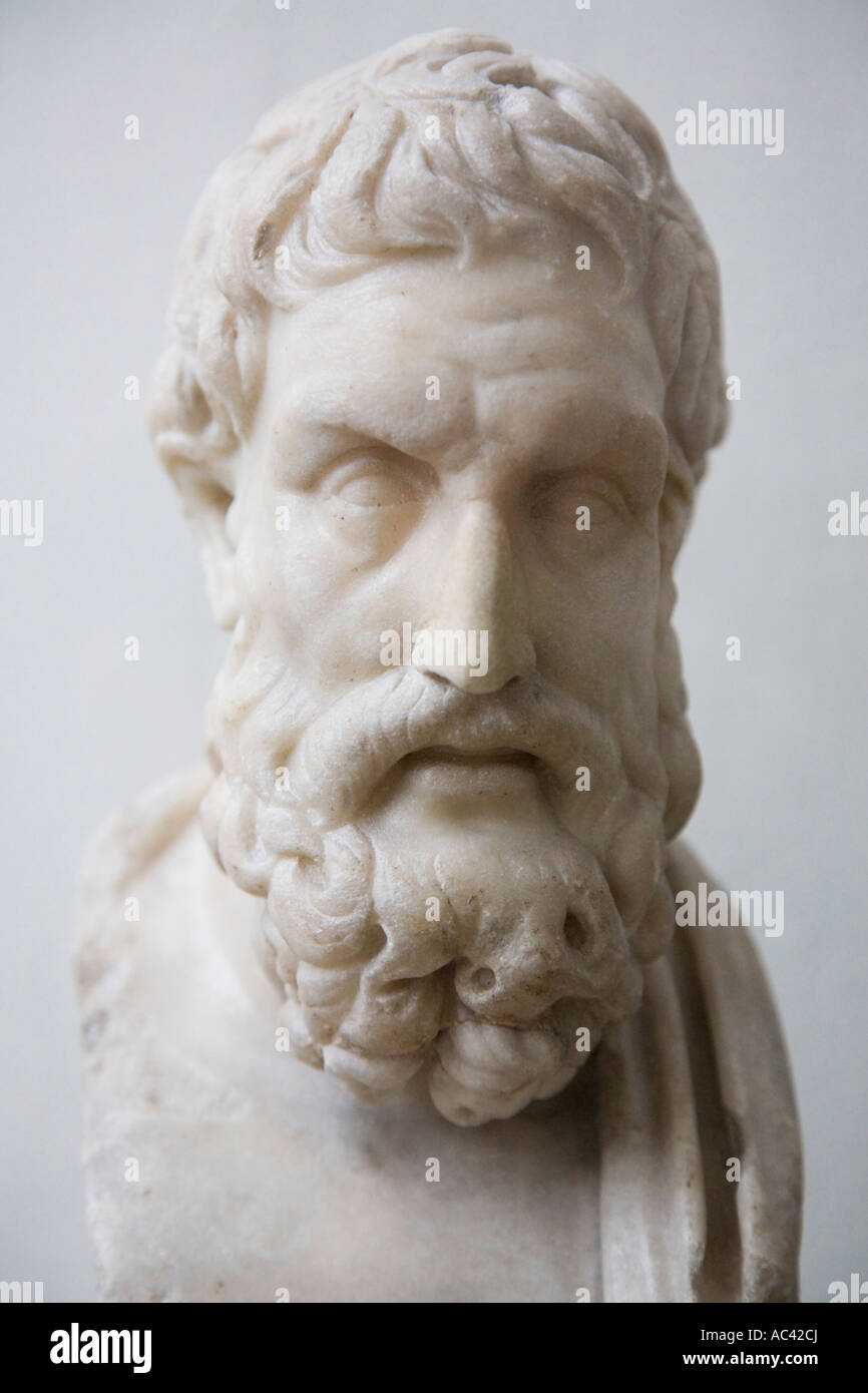 Bust of philosopher Epikur 342 270 B C Marble Roman Copy, Pergamon ...