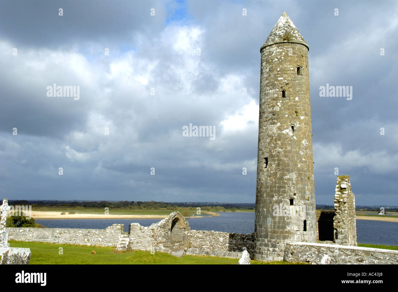 The ancient monastery of Clonmacnoise Co Offaly Ireland Stock Photo - Alamy