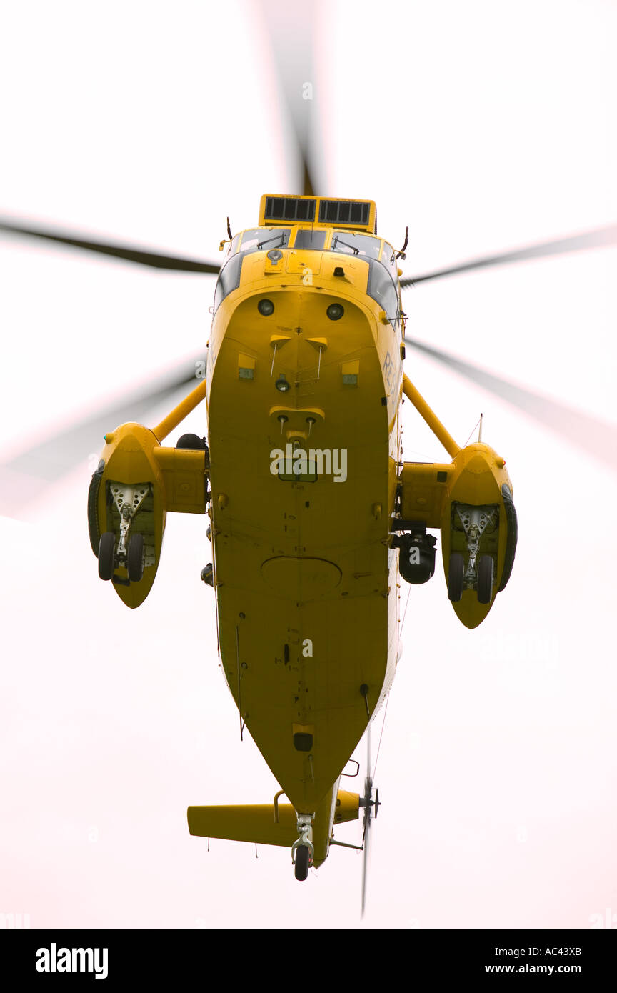 RAF Sea King Helicopter coming into land on a mountain rescue mission ...
