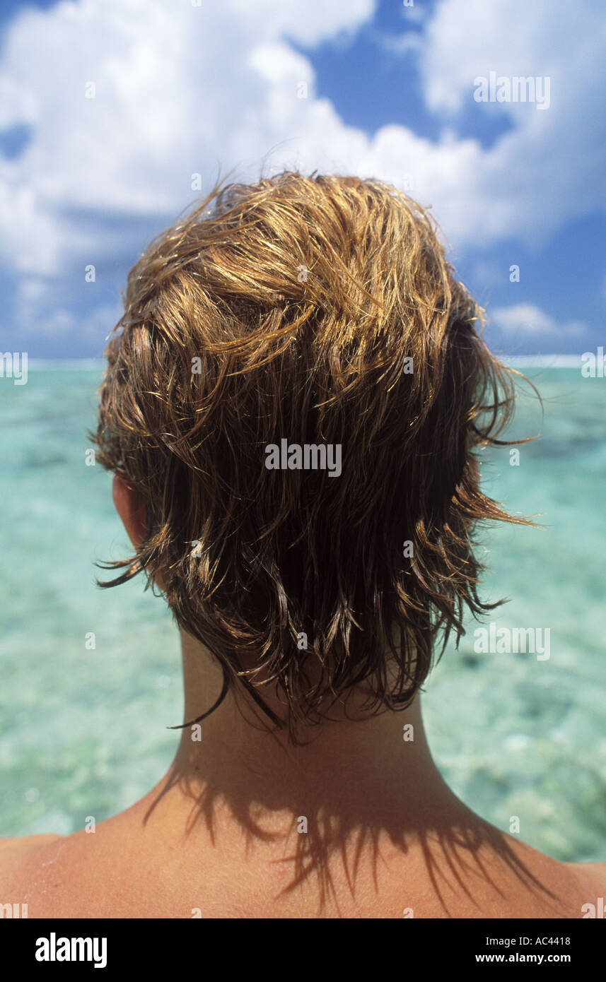 Back of womans head Lady Elliot Island Great Barrier Reef Australia ...