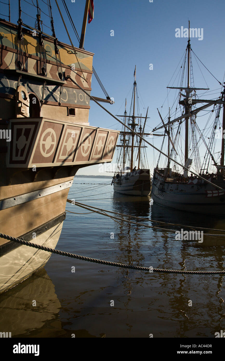 Replica of boats that brought original pilgrims to Jamestown Settlement ...