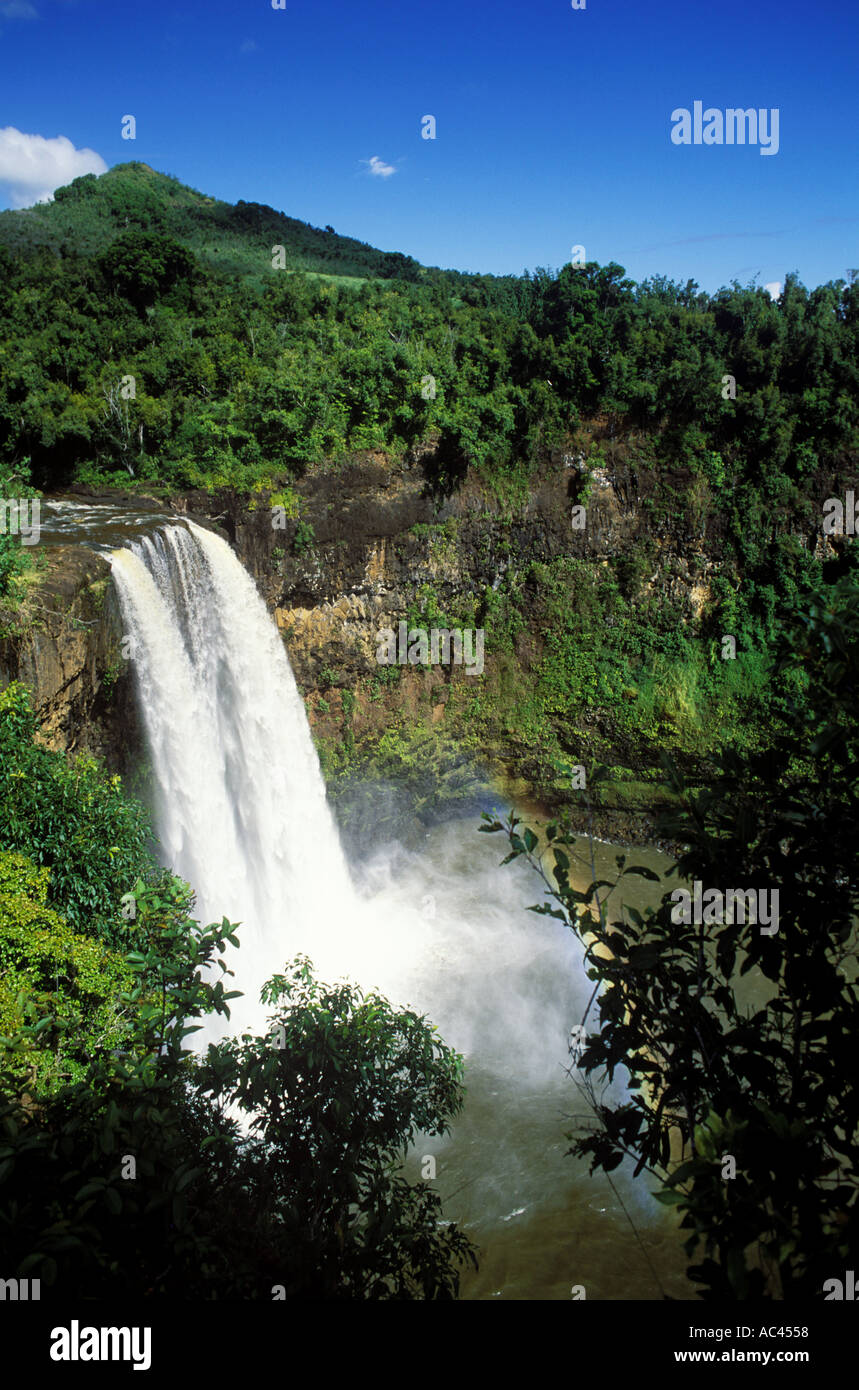 Waterfall Kaiui Hawaii Stock Photo - Alamy