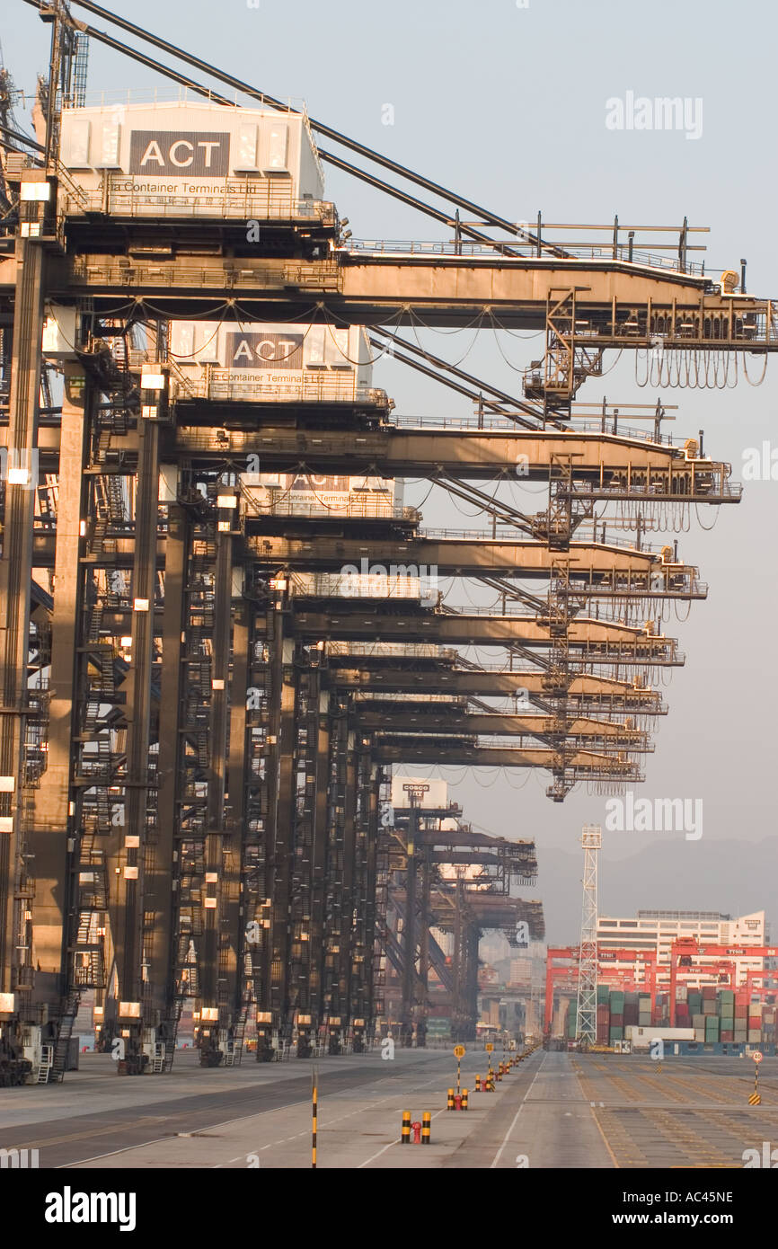 Massive heavy lift container cranes sit idle HIT container terminal ...