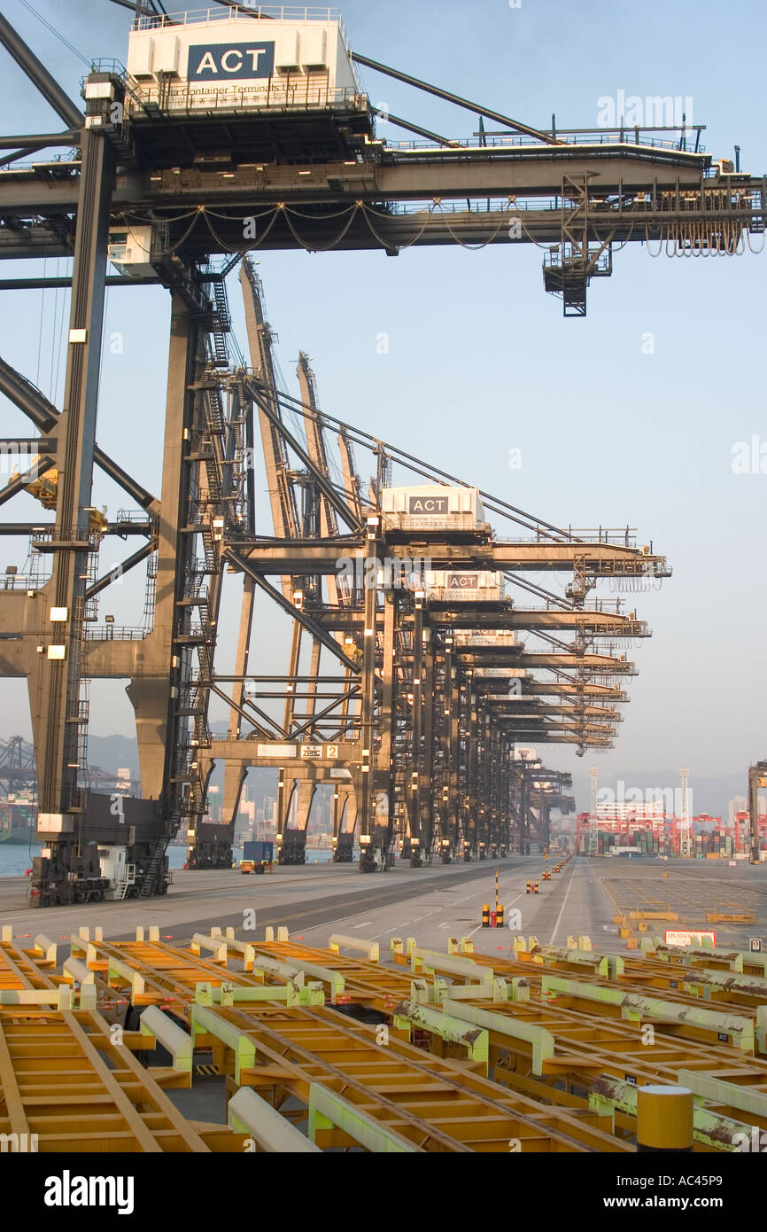 Massive heavy lift container cranes sit idle HIT container terminal ...