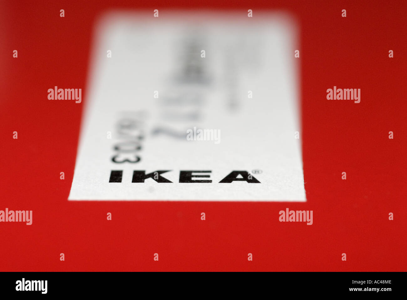 IKEA label on a red metal furniture. (c) by uli nusko, ch-3012 bern ...