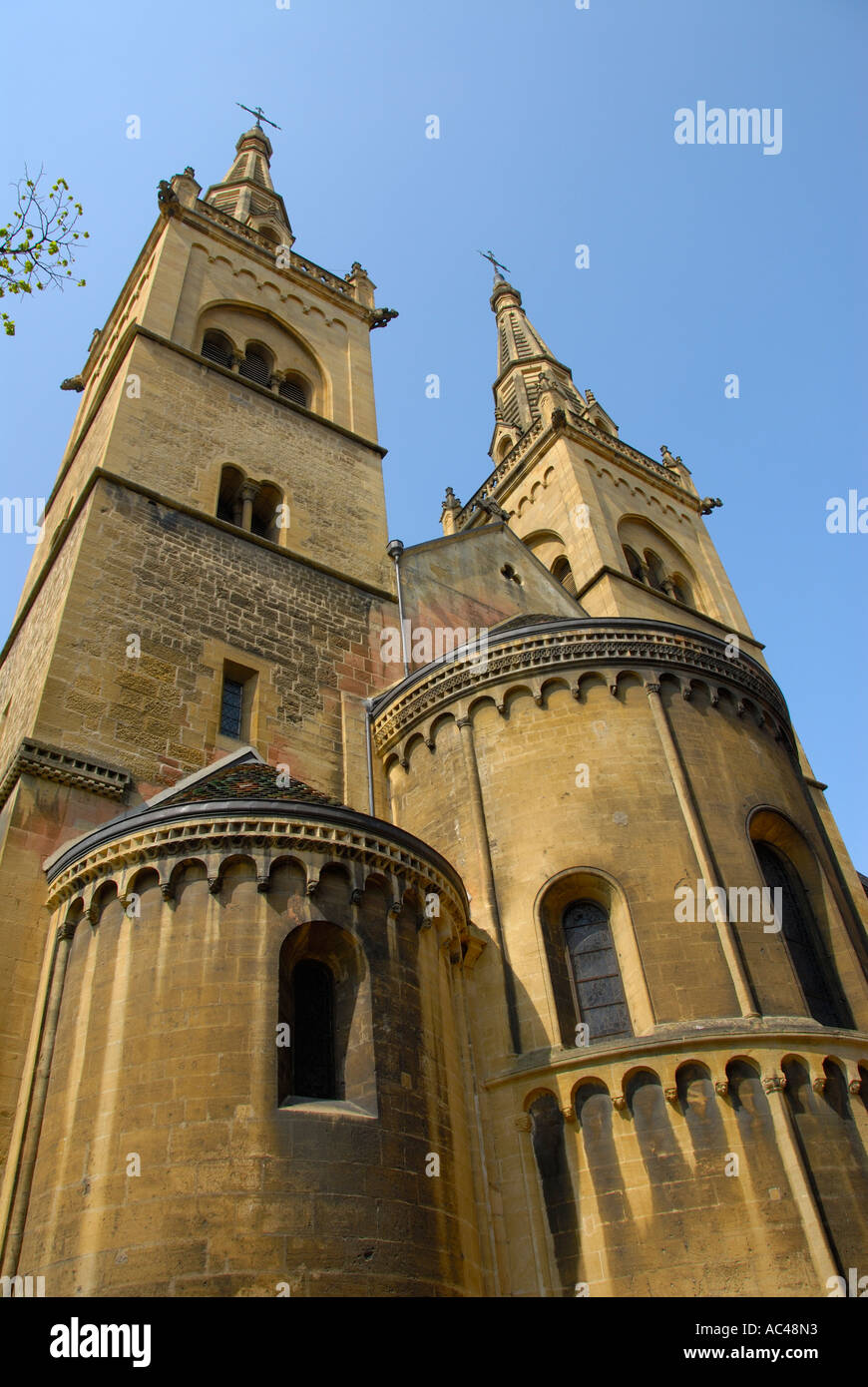 La Collegiale, a 12th century church in Neuchatel, switzerland. (c) by ...