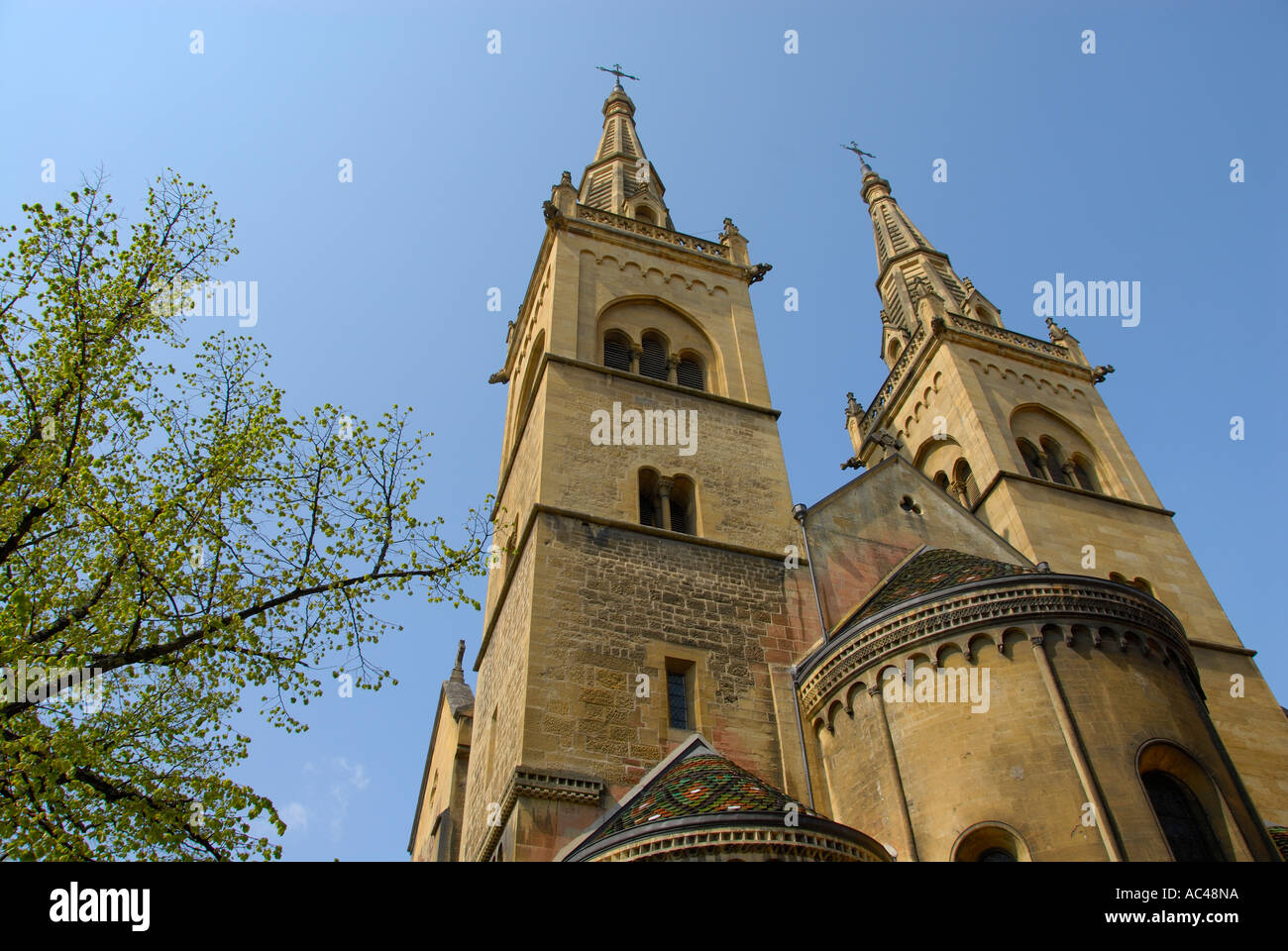 La Collegiale, a 12th century church in Neuchatel, switzerland. (c) by ...