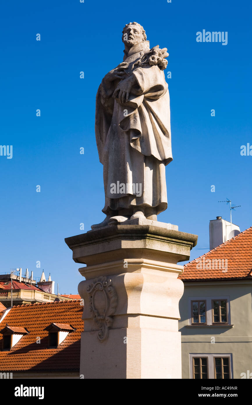 Statue on Charles bridge, Prague Stock Photo - Alamy