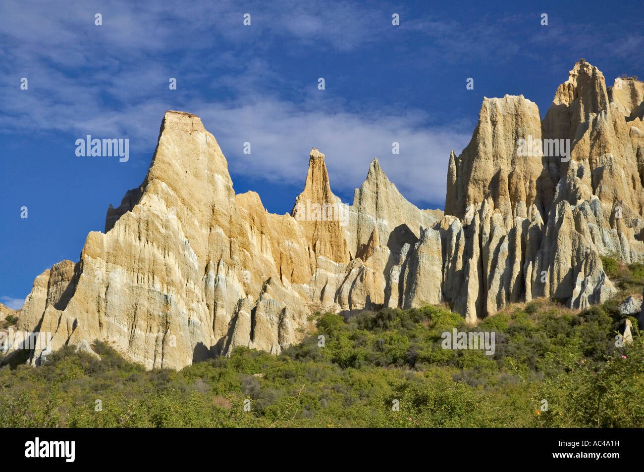 Clay Cliffs near Omarama North Otago South Island New Zealand Stock ...