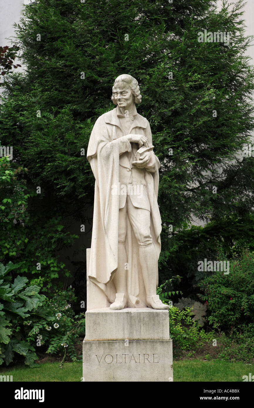 Statue of Voltaire, Paris Stock Photo - Alamy