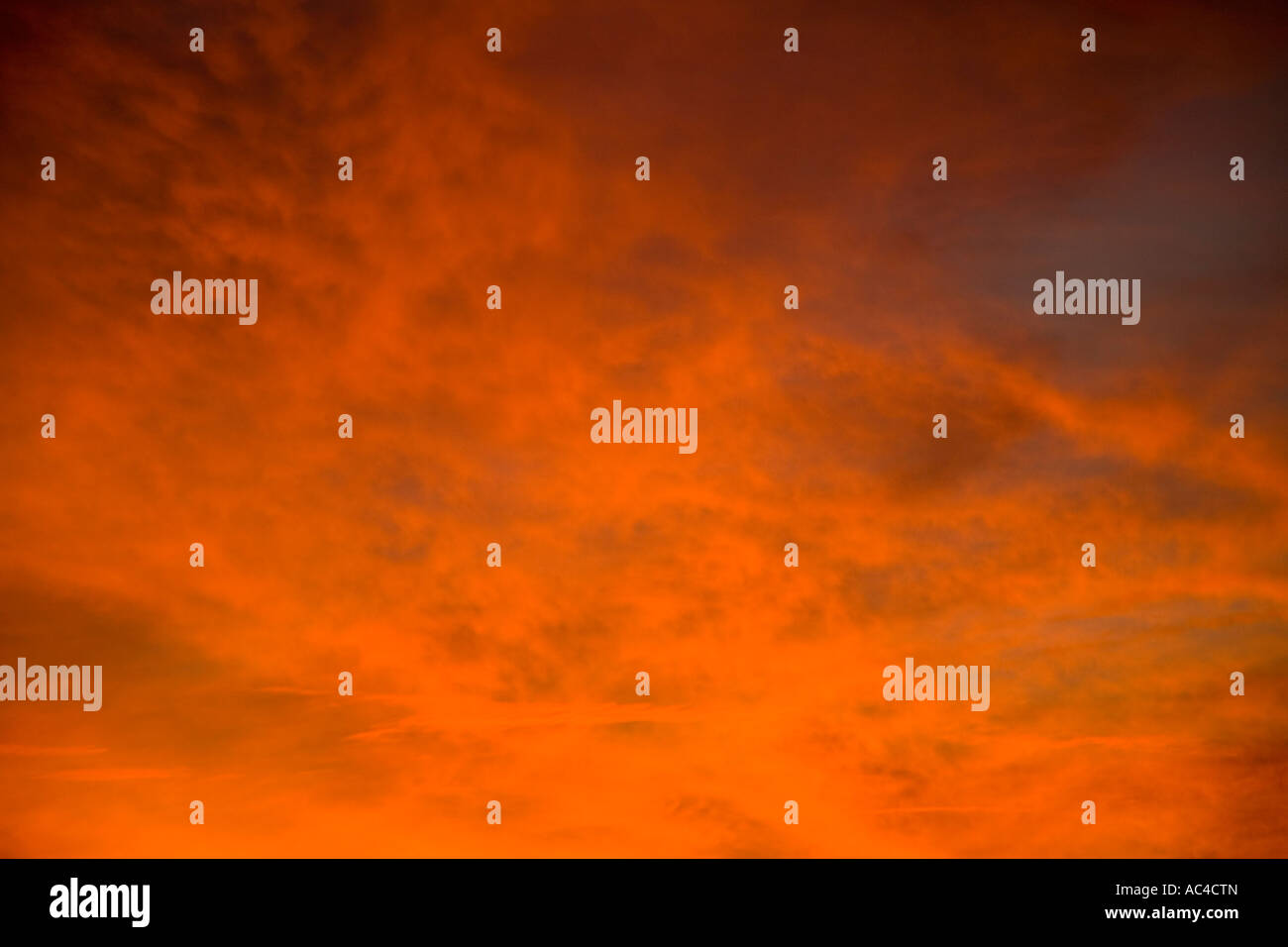 A fiery altocumulus cloudscape at sunset Stock Photo - Alamy