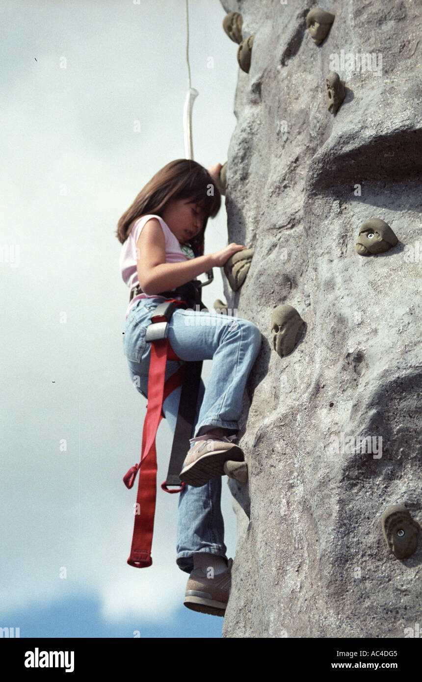 Girl Rock Climbing Stock Photo - Alamy