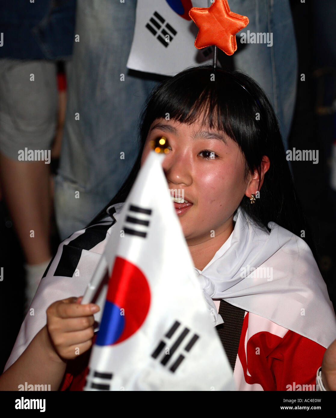 Korean fans flag hi-res stock photography and images - Alamy