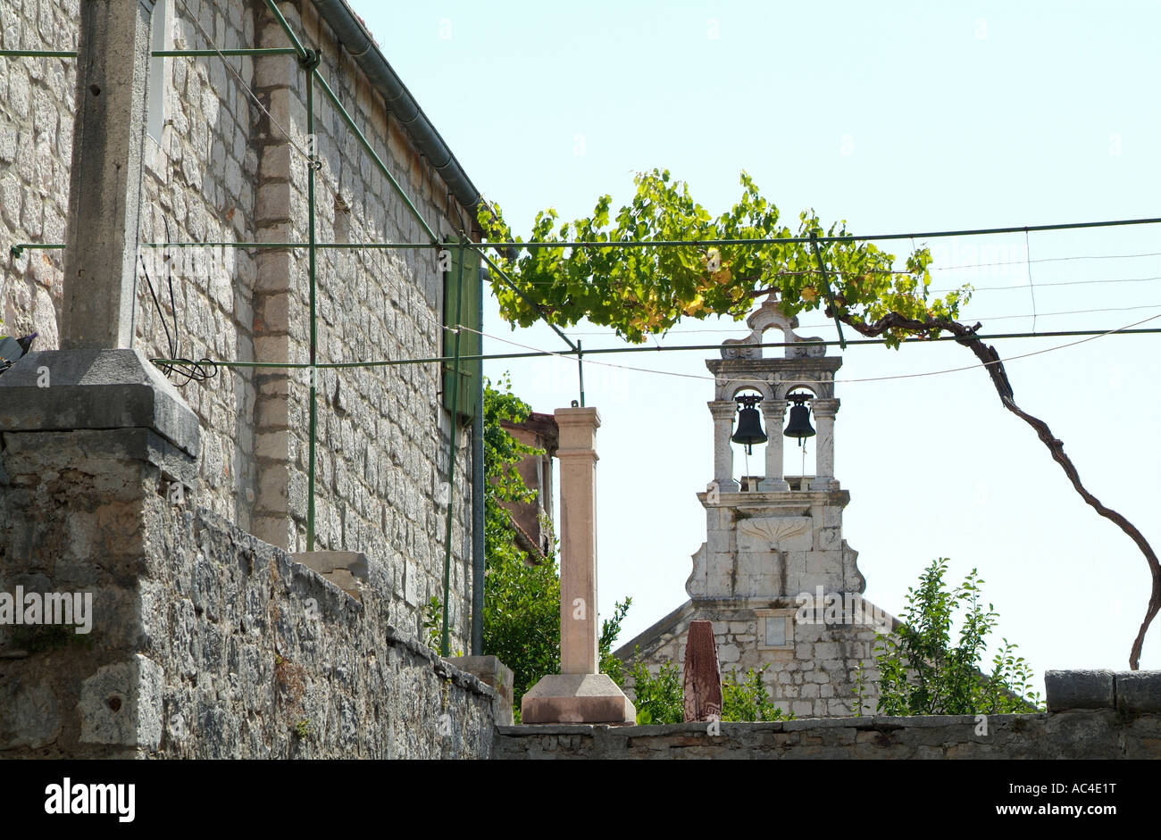 Garden architecture of 16th century Tvrdalj Castle in Stari Grad on ...