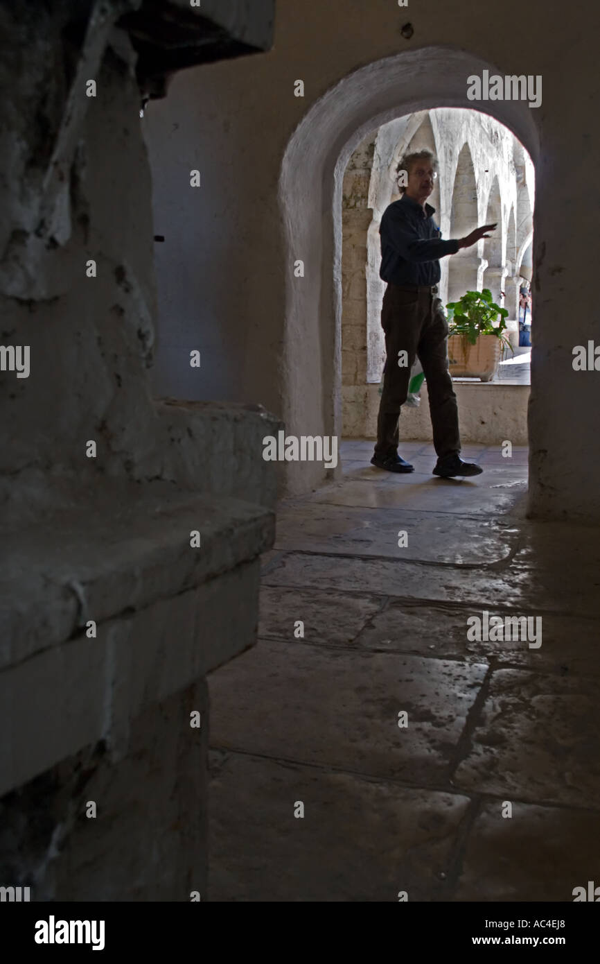 Stock photo of a man entering a crypt near the tomb of King David at ...