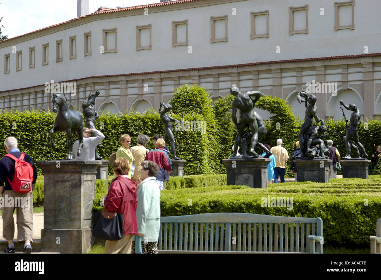 Monuments in Valdstejnska zahrada, garden, in Prague, Czech Republic ...