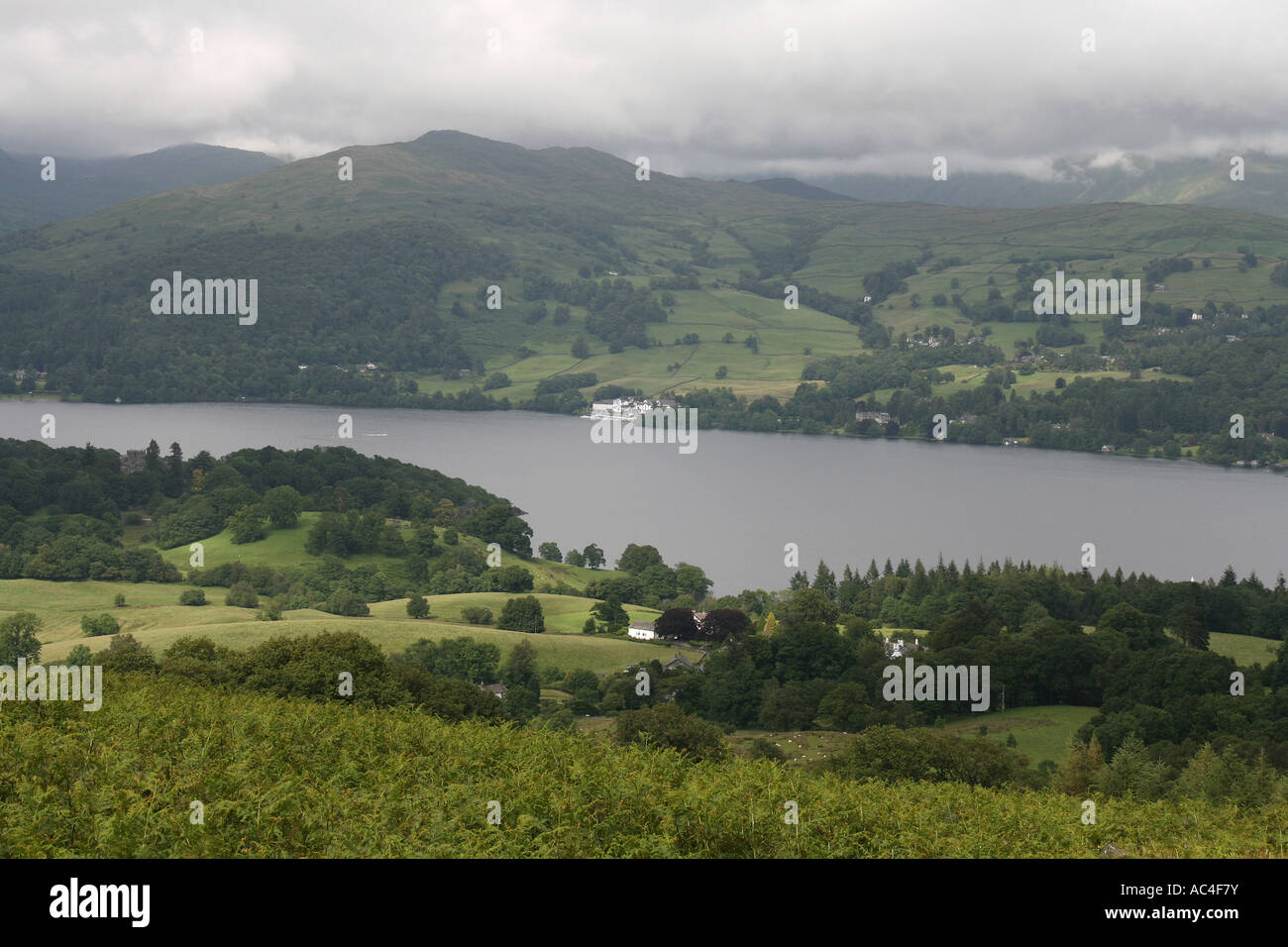 Windermere and the Low Wood Hotel as seen from the summit of ...