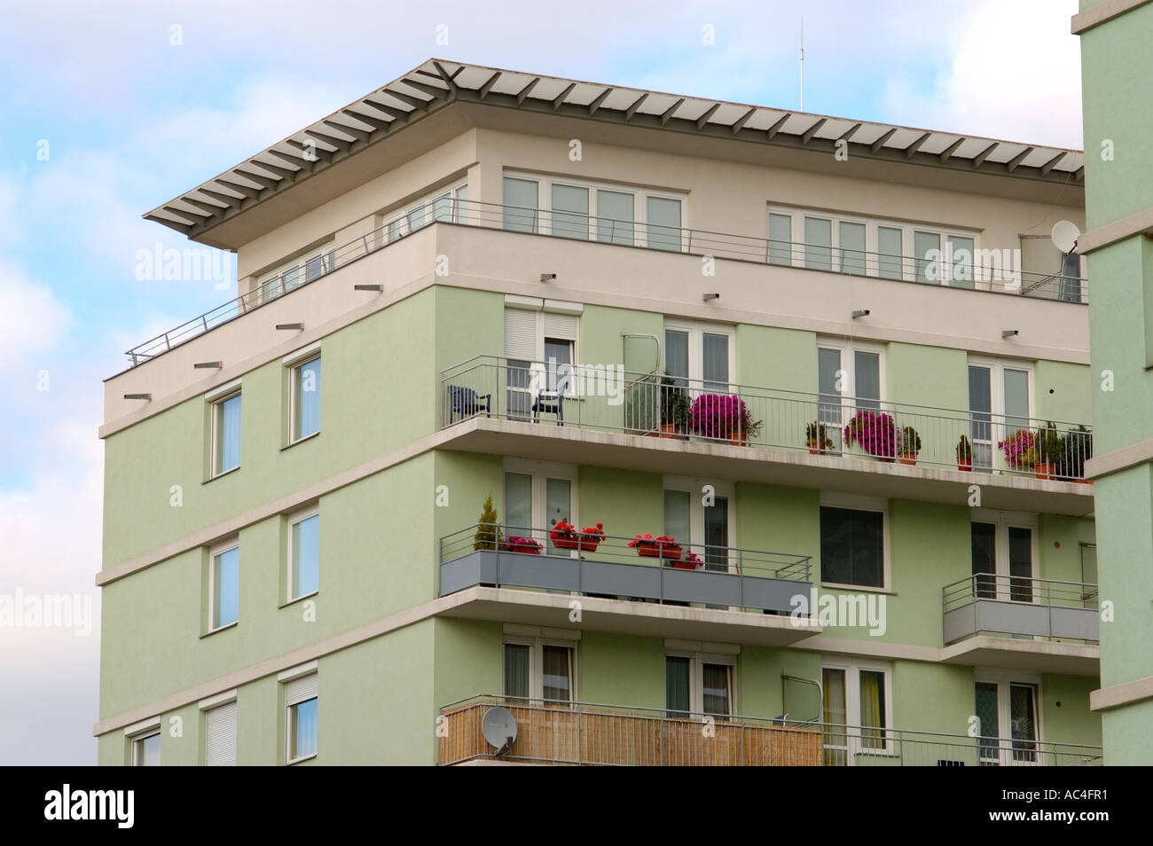 residential resident building near Hurka metro station in Prague Czech ...