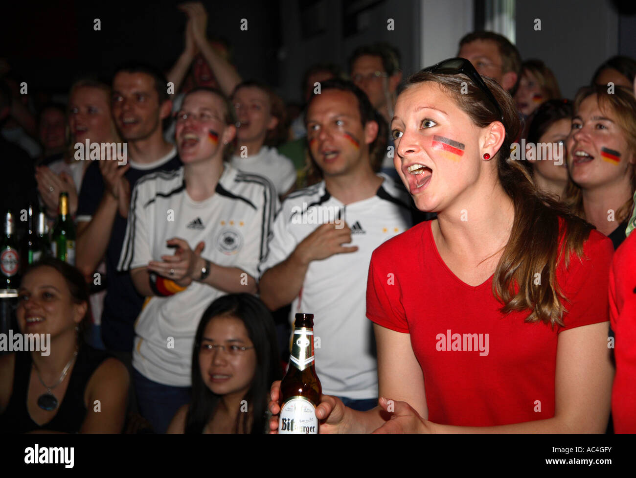 German fans watching victory vs Sweden, 2006 World Cup Finals, Goethe ...