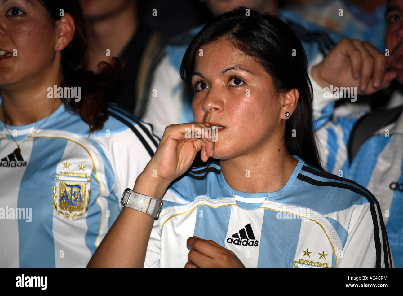 Biting nails watching football hi-res stock photography and images - Alamy