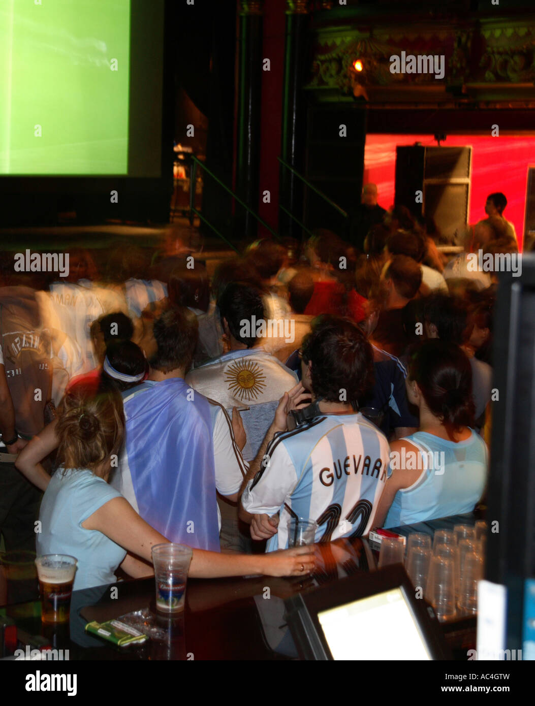 Argentina fans watching game vs Mexico, 2006 World Cup Finals, The ...