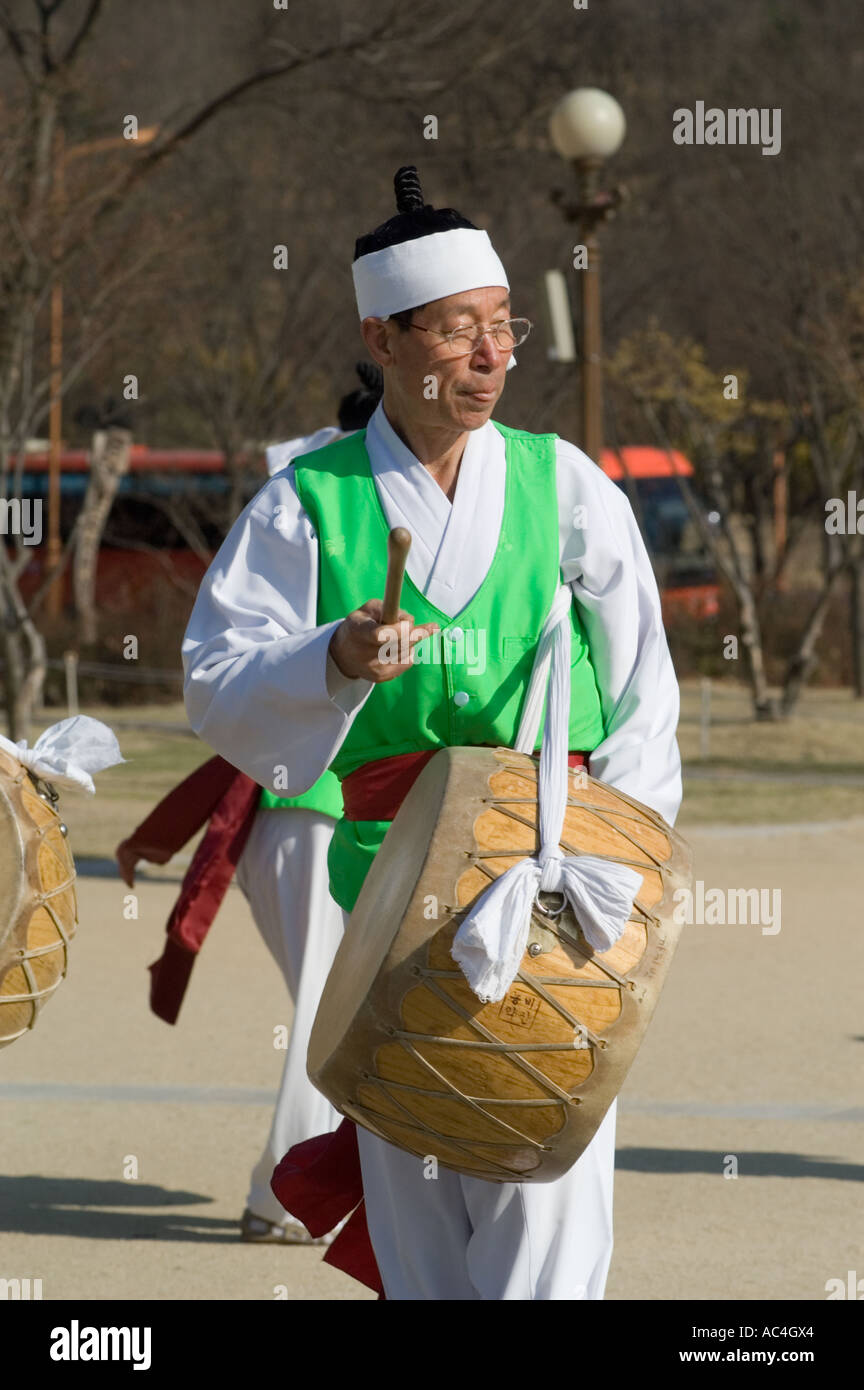 Korean Drummer In Traditional Costume High Resolution Stock Photography ...