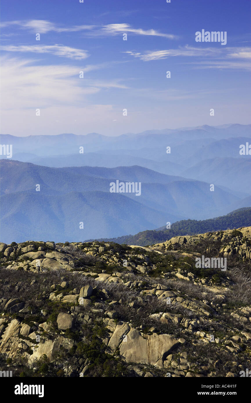 View over Australian Alps from The Horn 1723m Mount Buffalo National ...