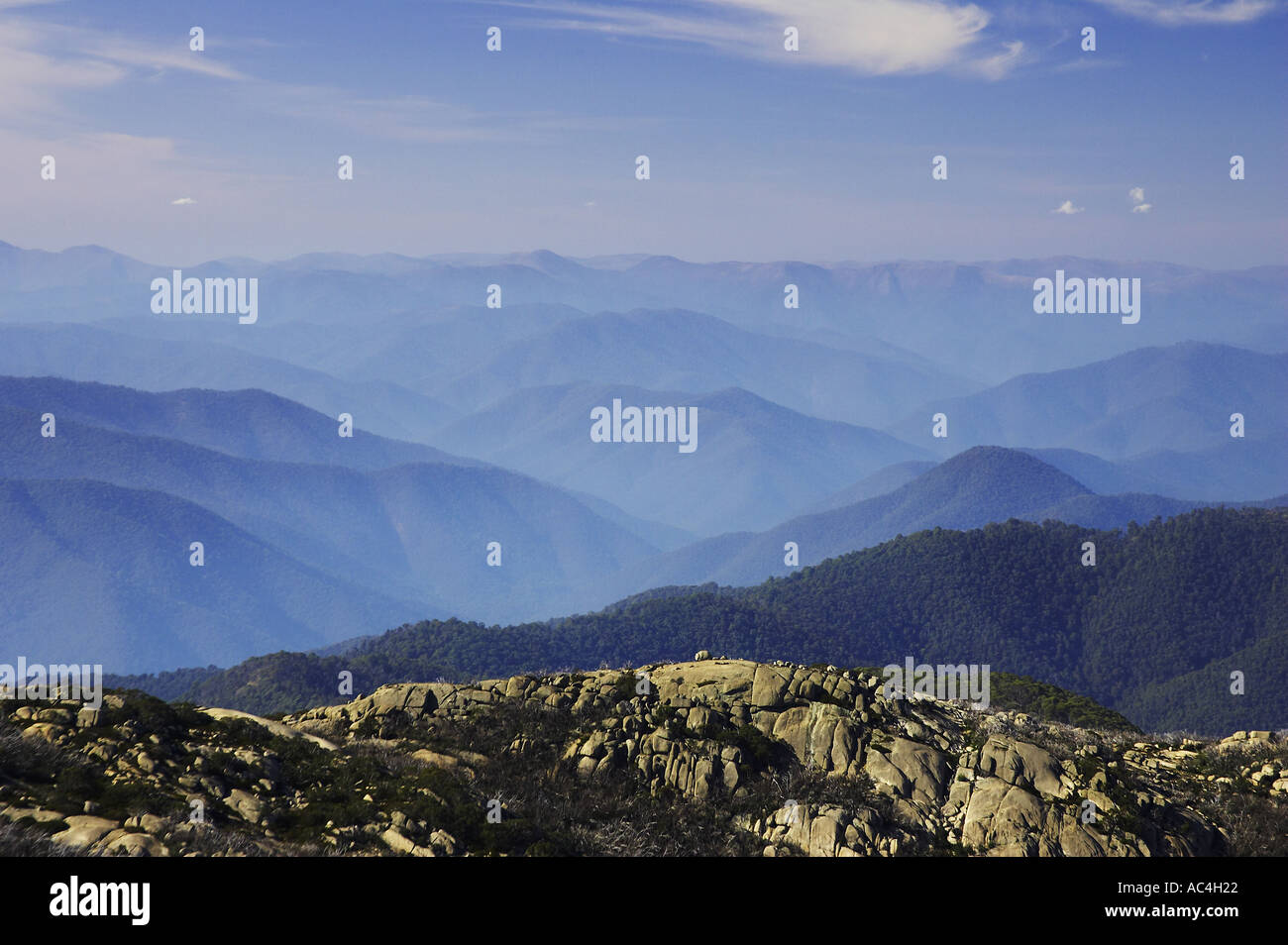 View over Australian Alps from The Horn 1723m Mount Buffalo National ...